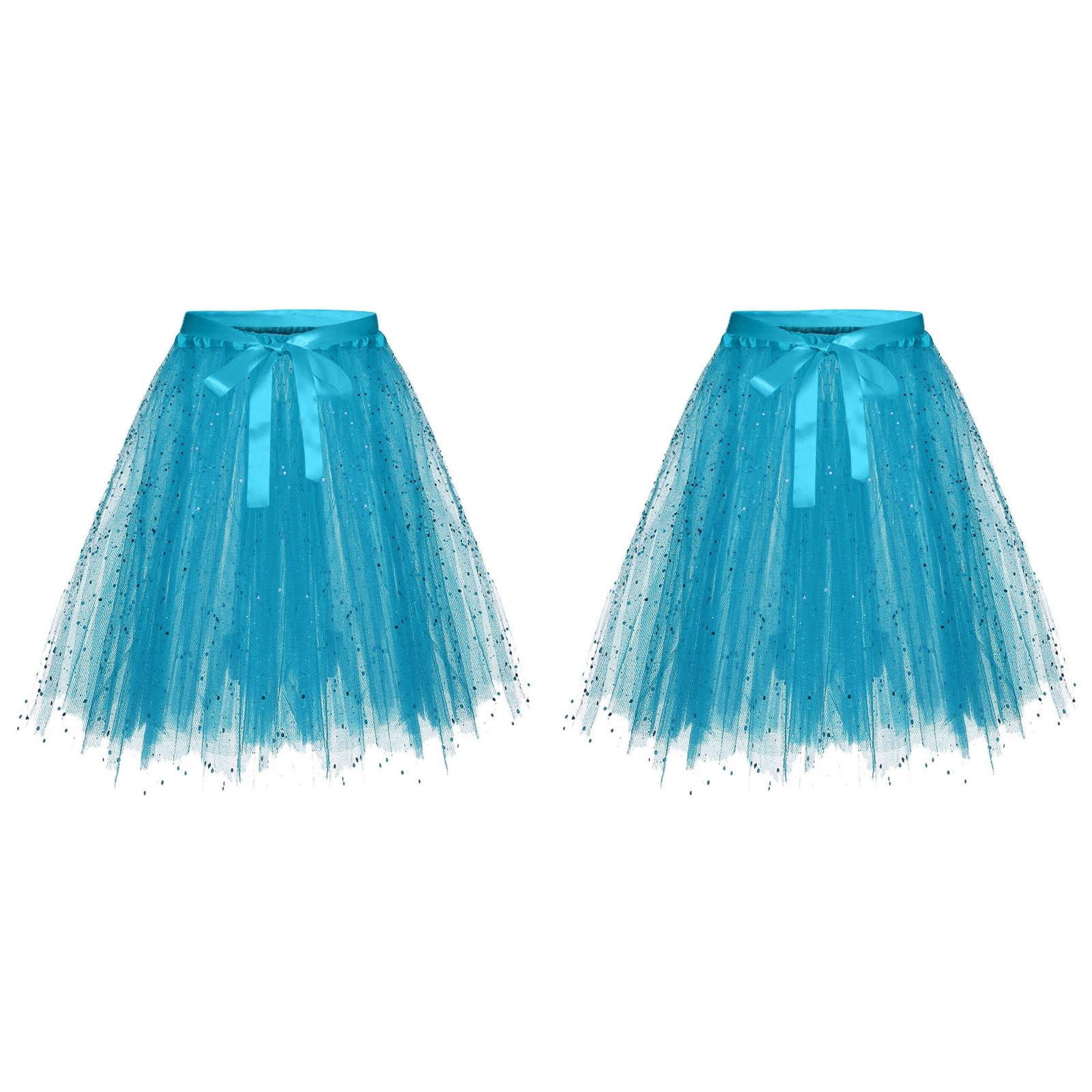 (2-Pack) 2025 Women Solid Color Mini Skirt Lace Up Bow Puffy Plus Size ...