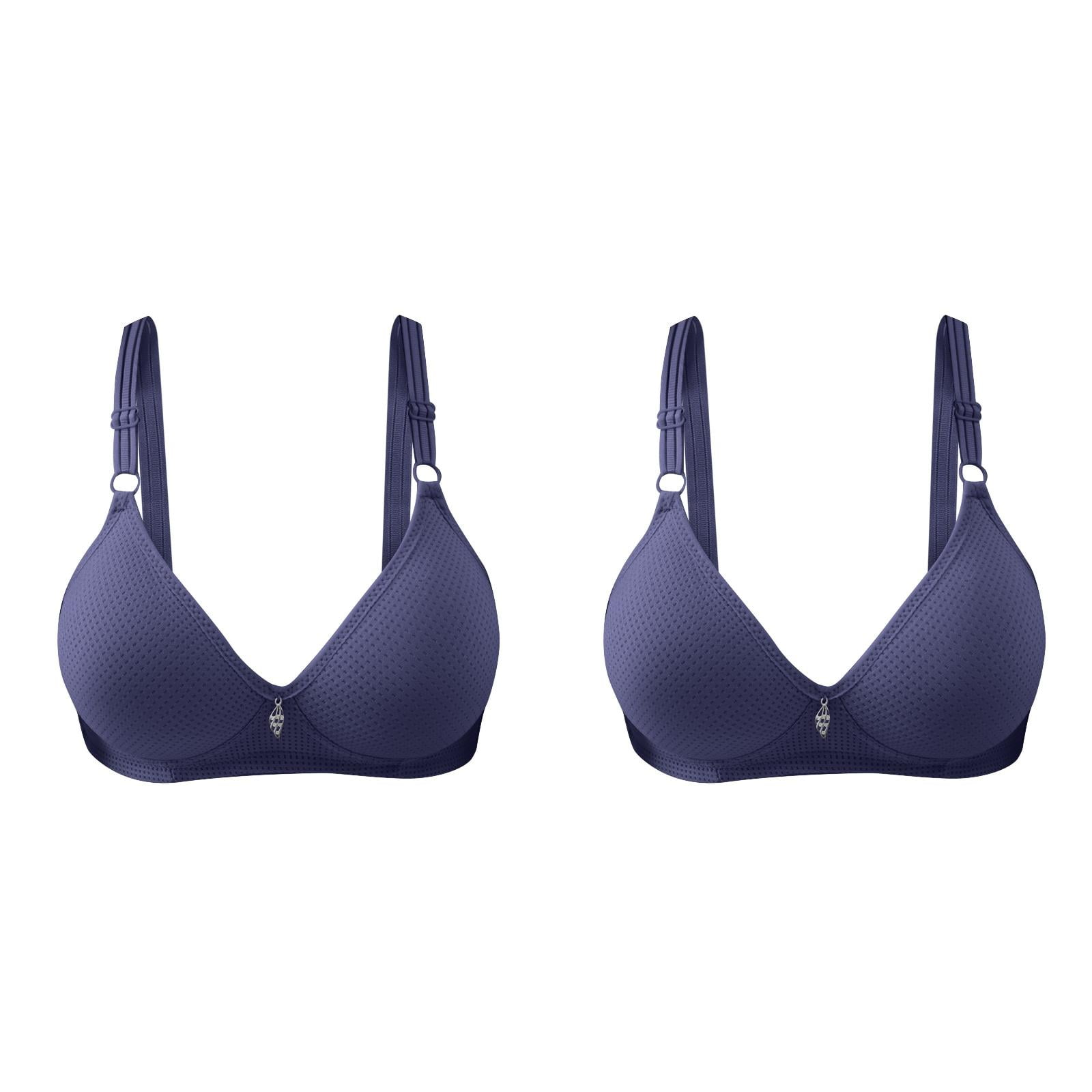 (2-Pack) 2025 Women's Front Side Buckle Sports Bras Women Lace Edge ...