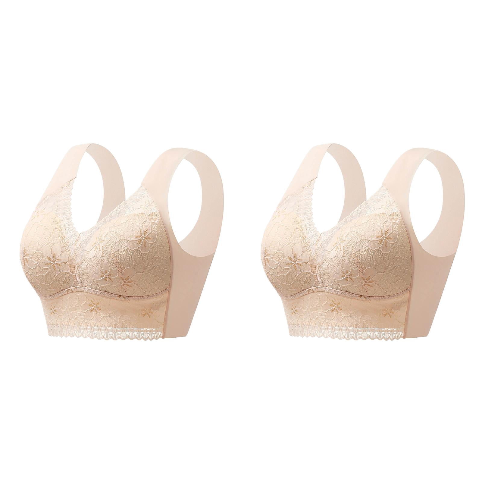 (2-Pack) 2025 Women's Front Side Buckle Women Bras Plus Size Front ...