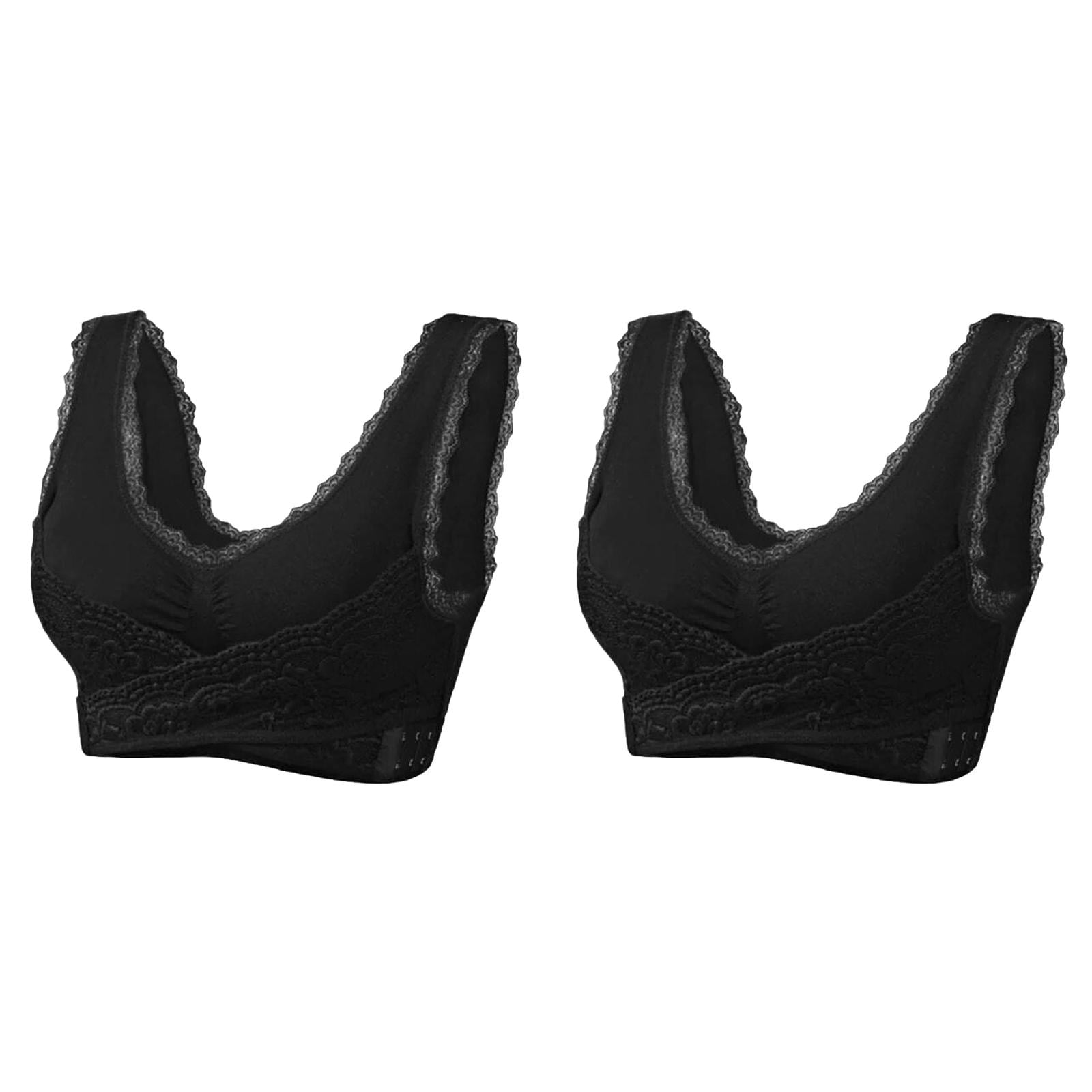 (2-Pack) 2025 Women's Front Side Buckle Women Bras Wireless Plus Size ...