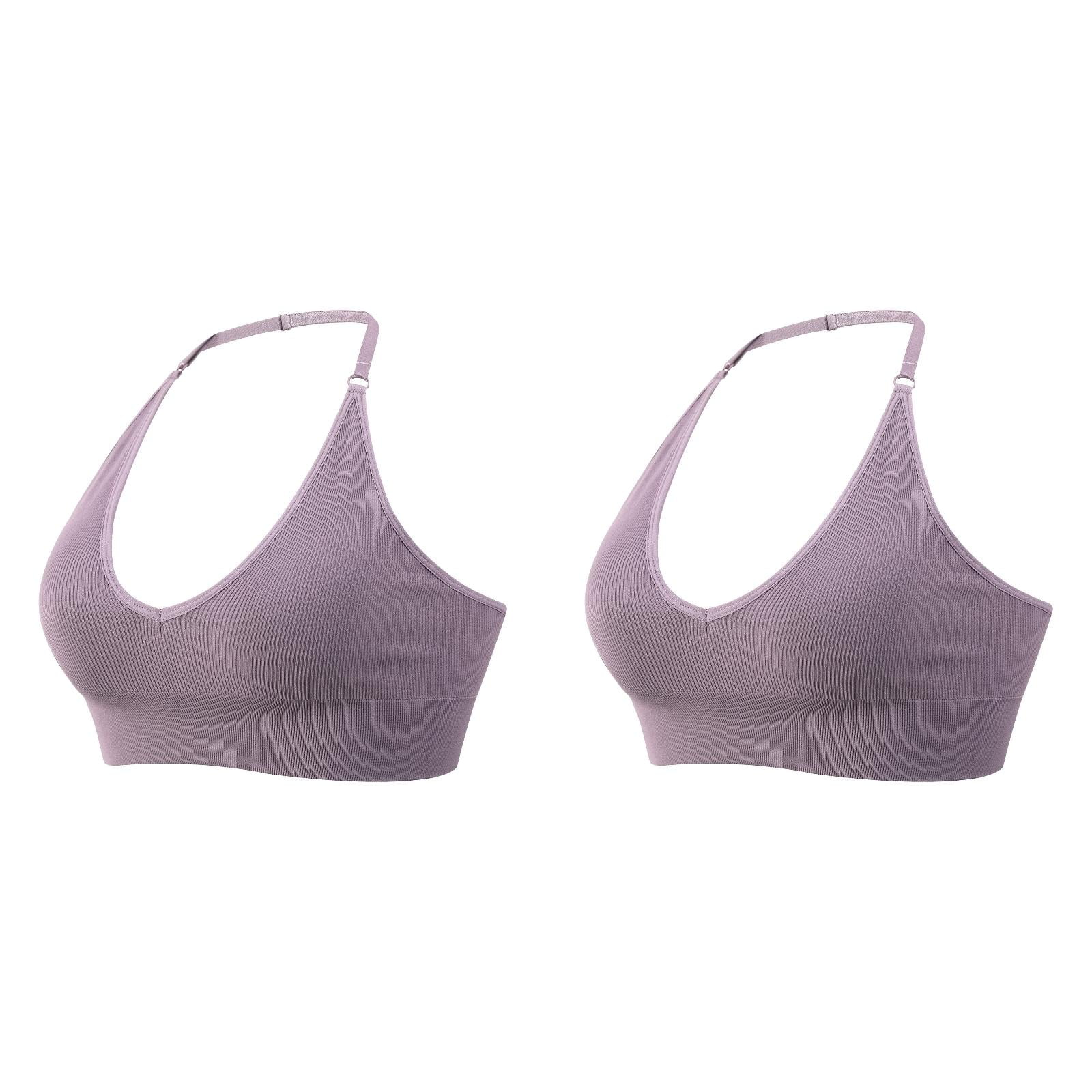 (2-Pack) 2025 Women's Halterneck Sports Bra Compression Bra for Women ...