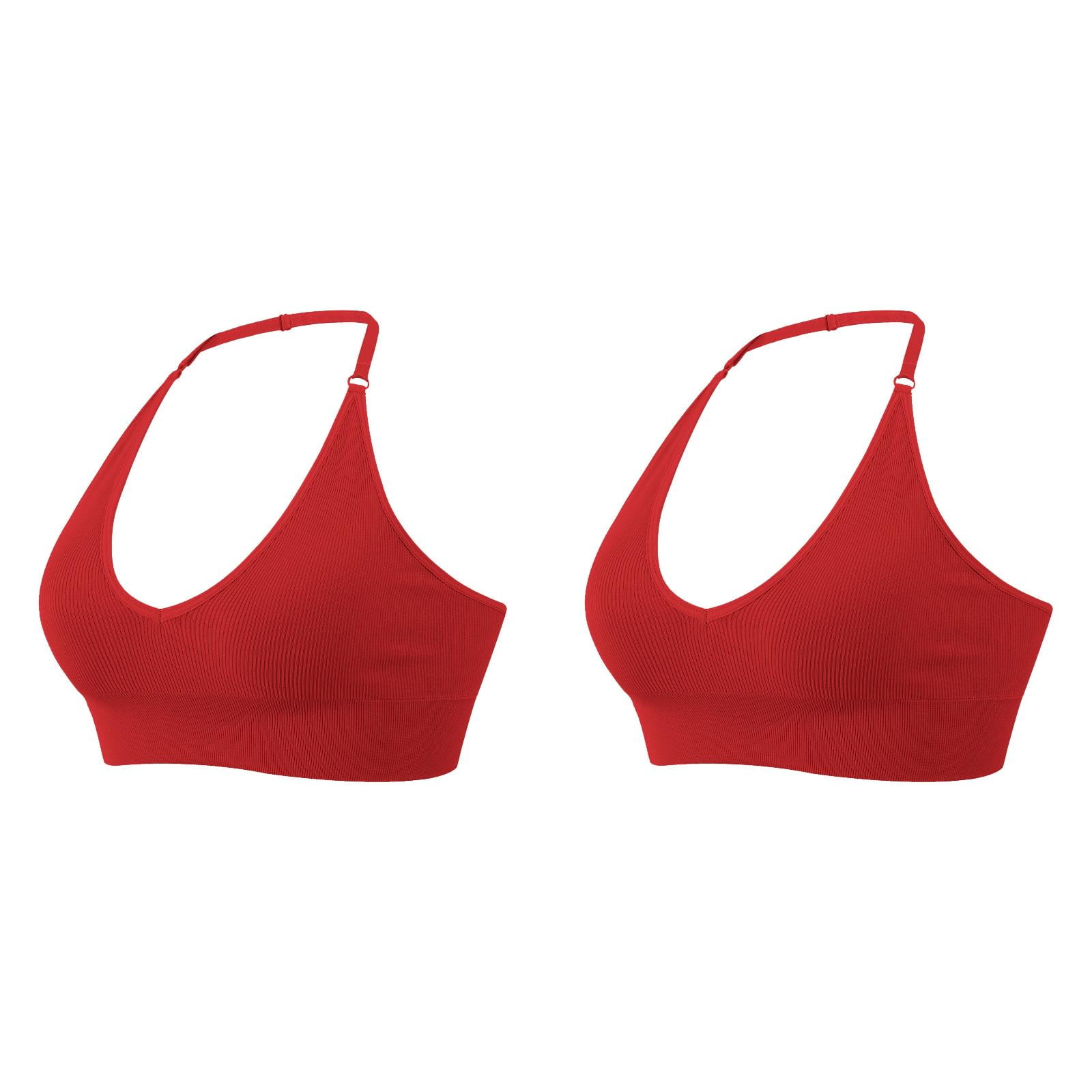 (2-Pack) 2025 Women's Halterneck Sports Bra No Wire Bra Backless Deep V ...