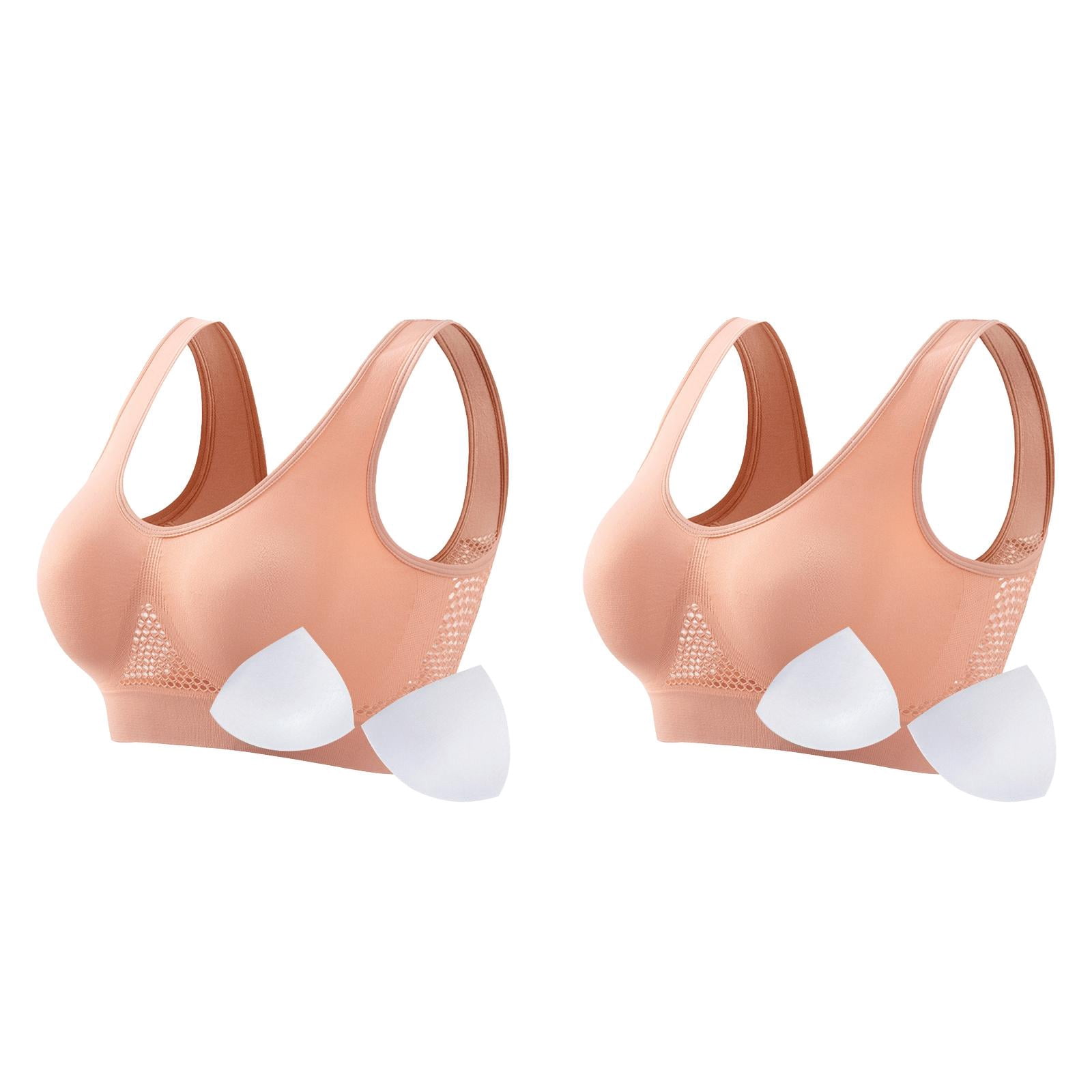 (2-Pack) 2025 Women's Plus Size Proof Womens Bras Push Up Running ...