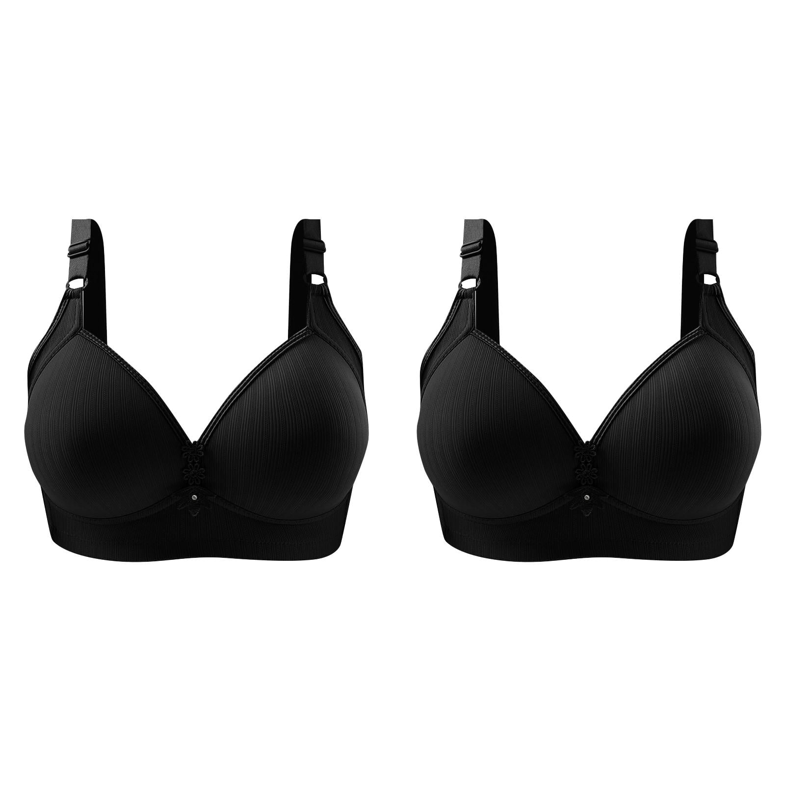 (2-Pack) 2025 Women's Push Up Wireless Strapless Front Buckle Lift Bra ...