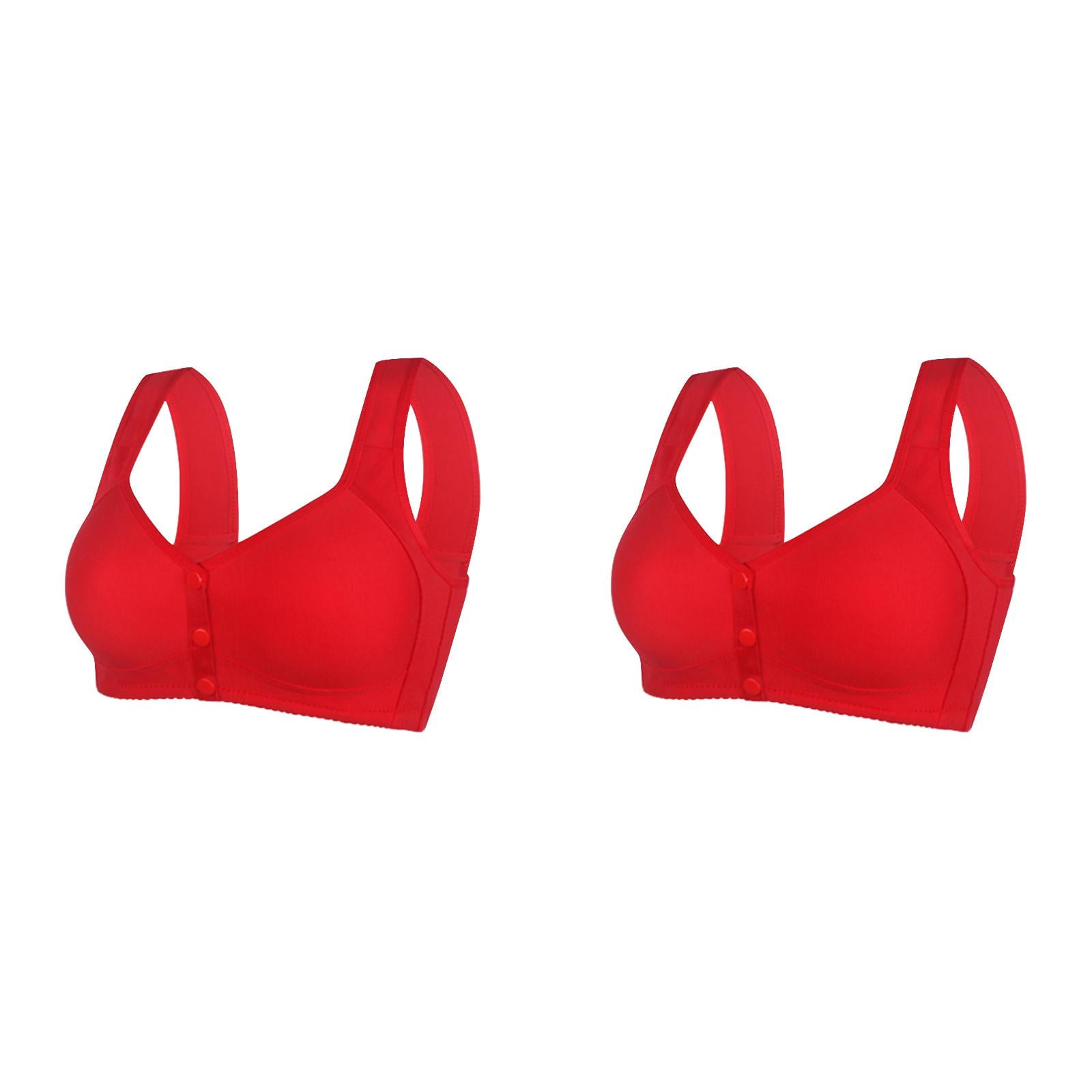 (2-Pack) 2025 Womens No Steel Ring Bras Pack Front Close Bra T Women S ...