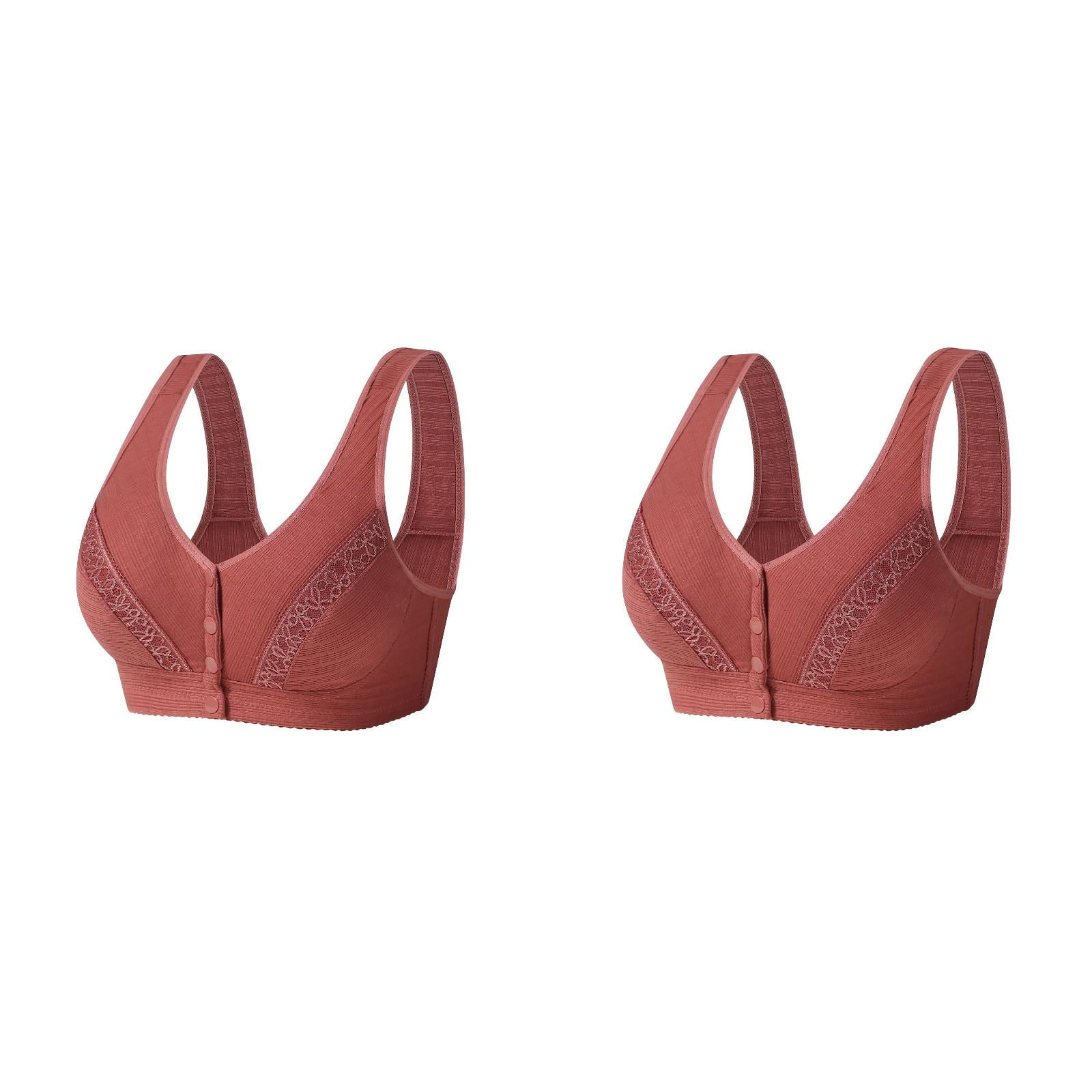 (2-Pack) 2025 Womens No Steel Ring Sports Bra Packs for Women Front ...