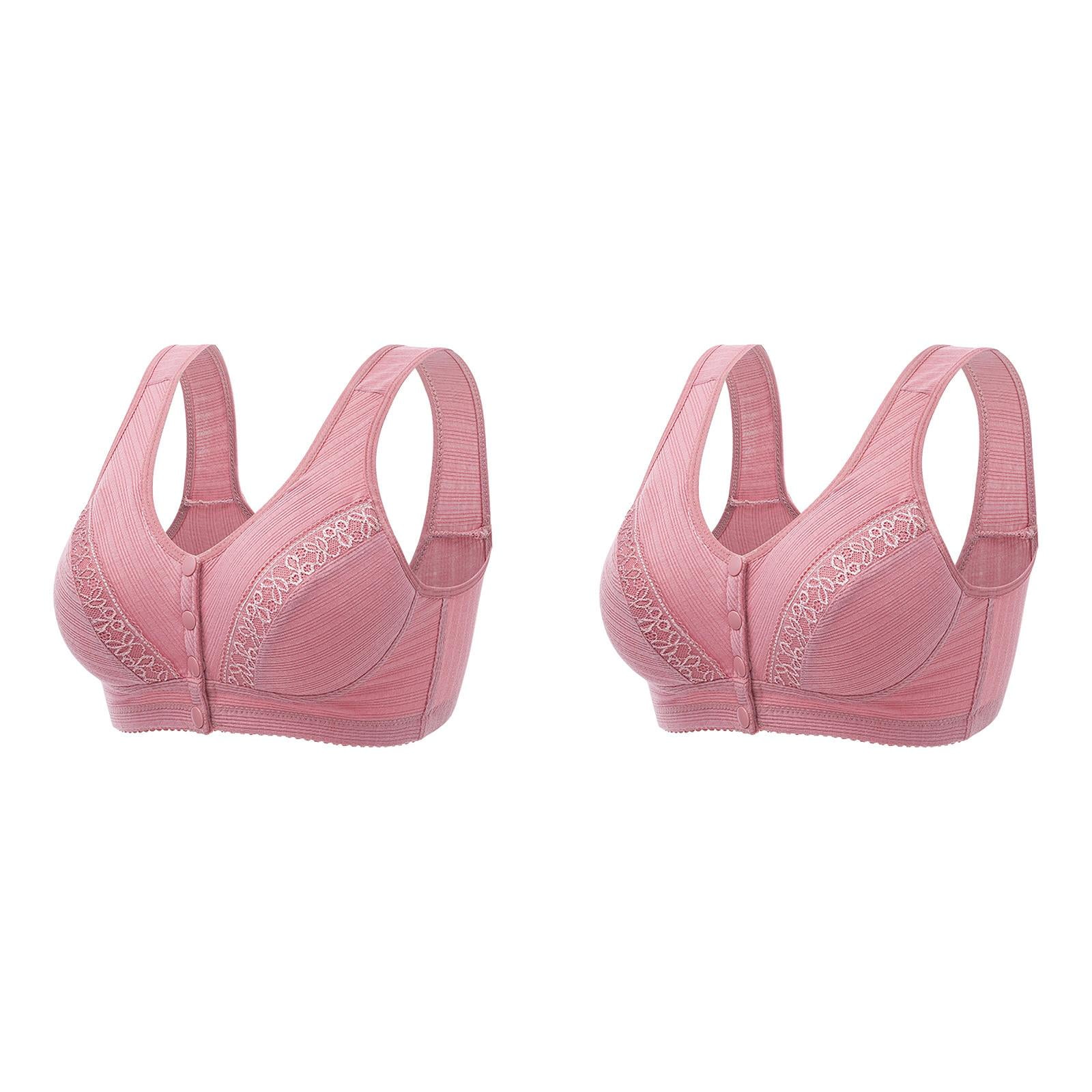 (2-Pack) 2025 Womens No Steel Ring Workout Sports Bras for Women Front ...