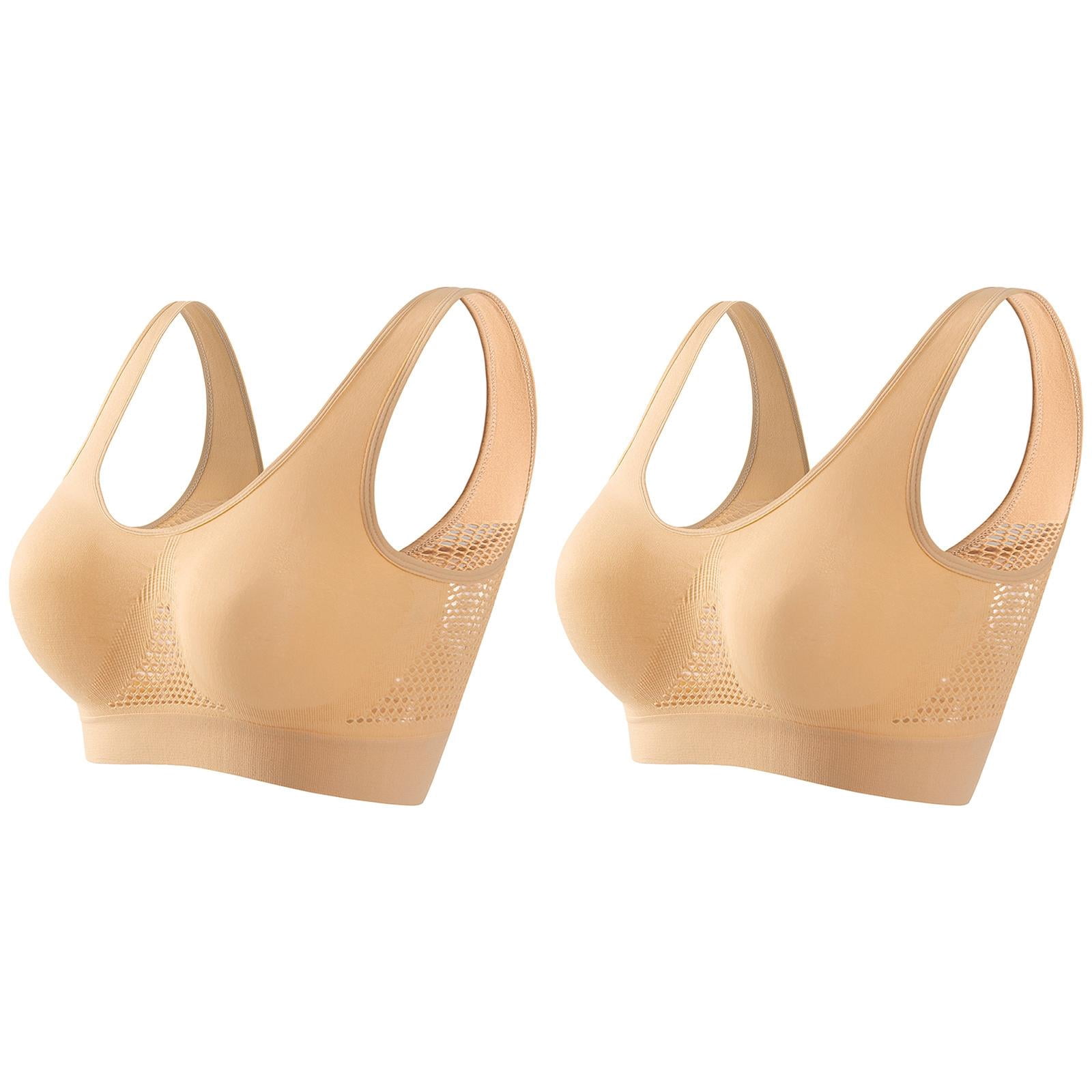 (2-Pack) 2025 Womens Sports Bra Seamless Bulk Bras Wirefree Breathable ...
