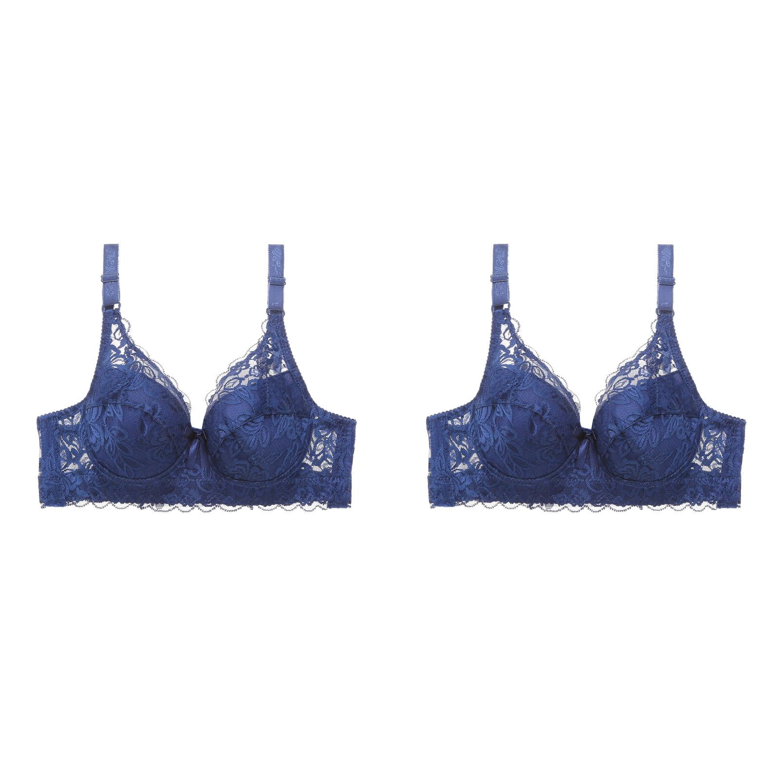 (2-Pack) 2025 Womensy Lace Gathered Medium Sports Bra for Women Bra ...