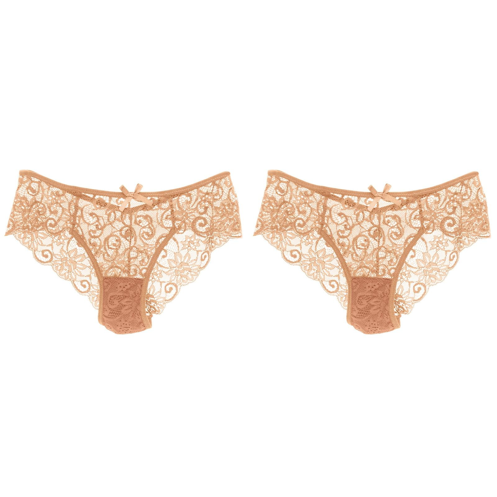 (2-Pack) 2025 Womeny Panties Lace Knit Boxers for Women Cutout Hollow ...