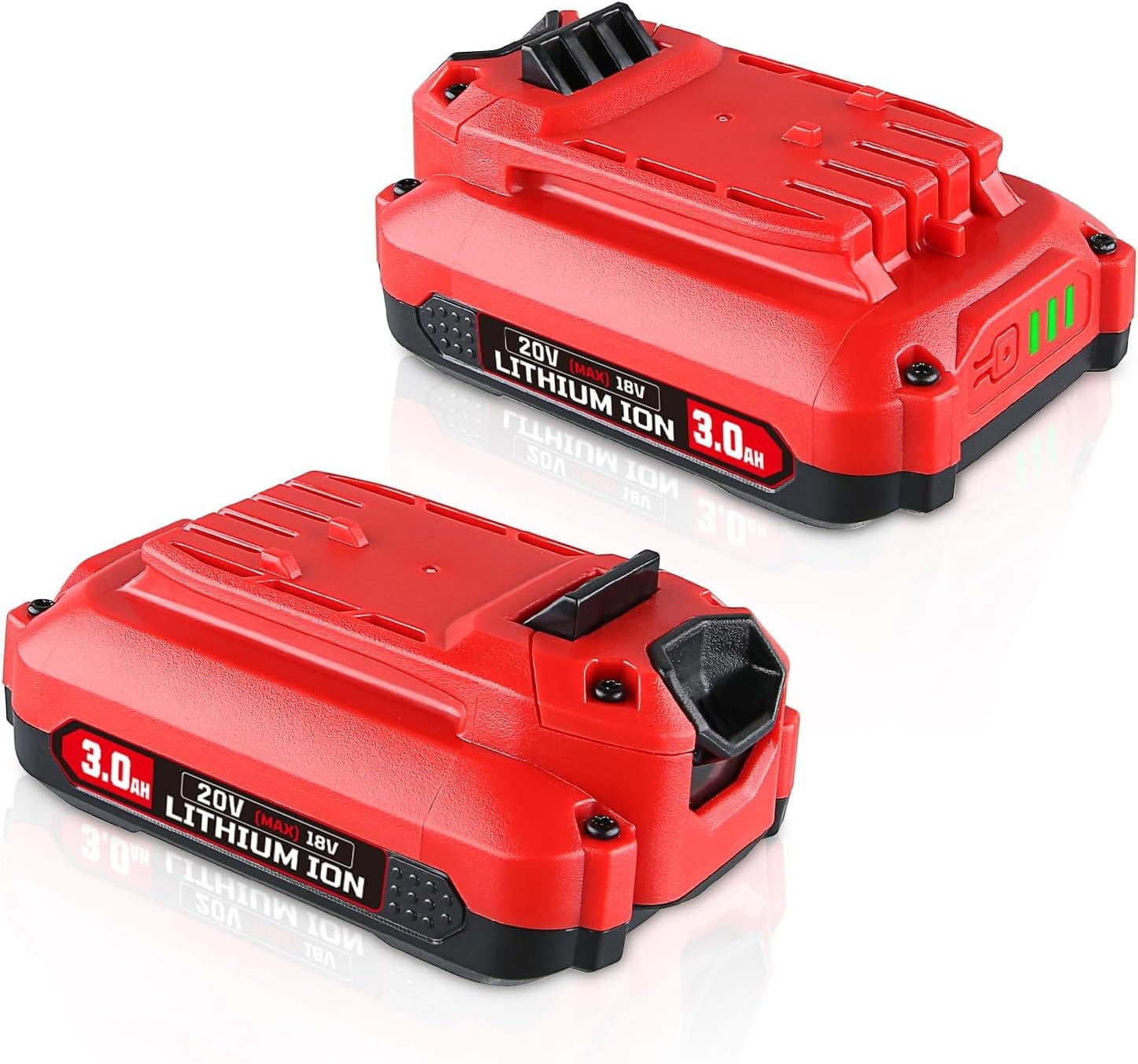 2 Pack 20V 3.0Ah Replacement for Craftsman V20 Lithium Ion Battery 20 Volt MAX CMCB205 CMCB204 ...