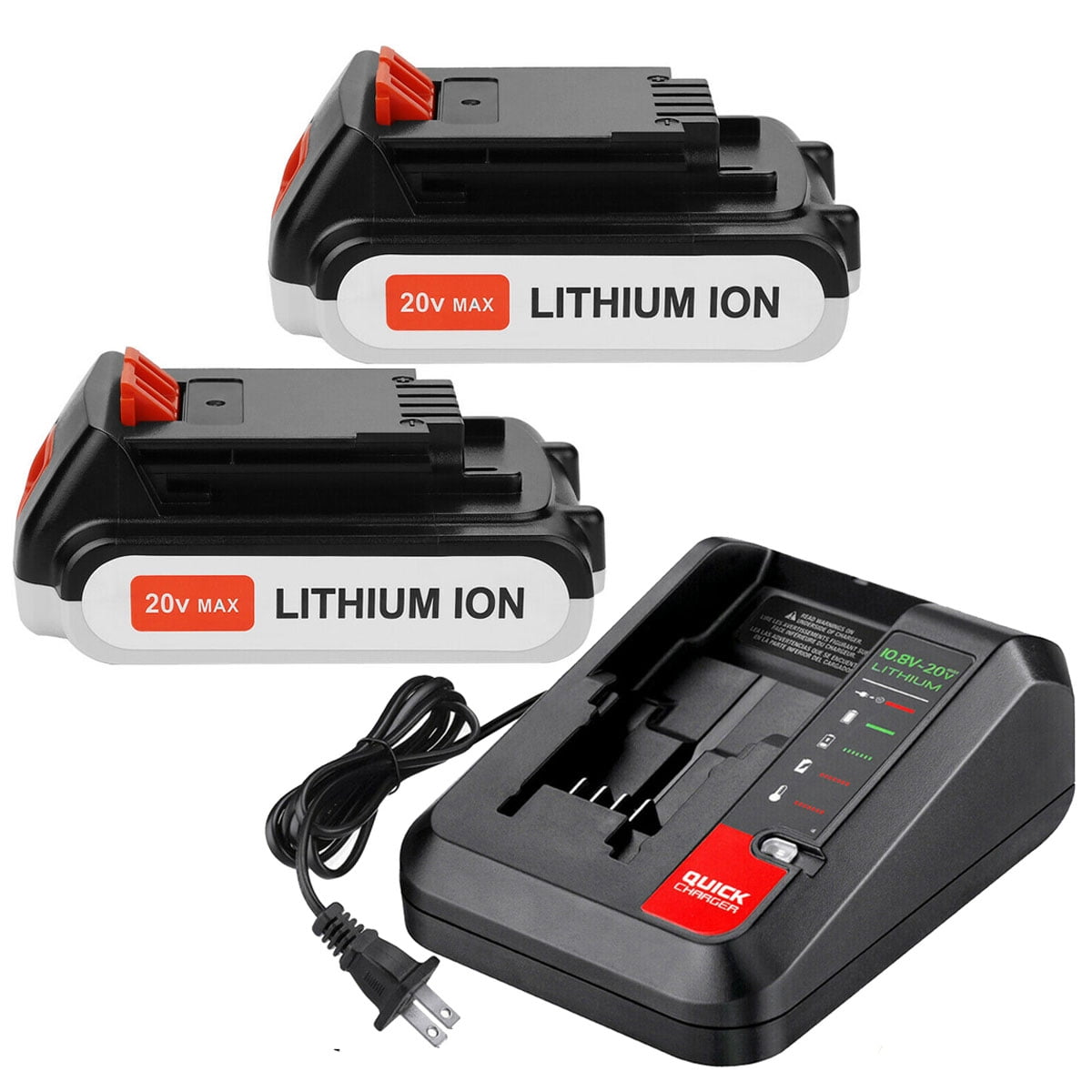 Powerextra 2 Pack 20V Lithium MAX Battery and Charger, 3.0Ah ...