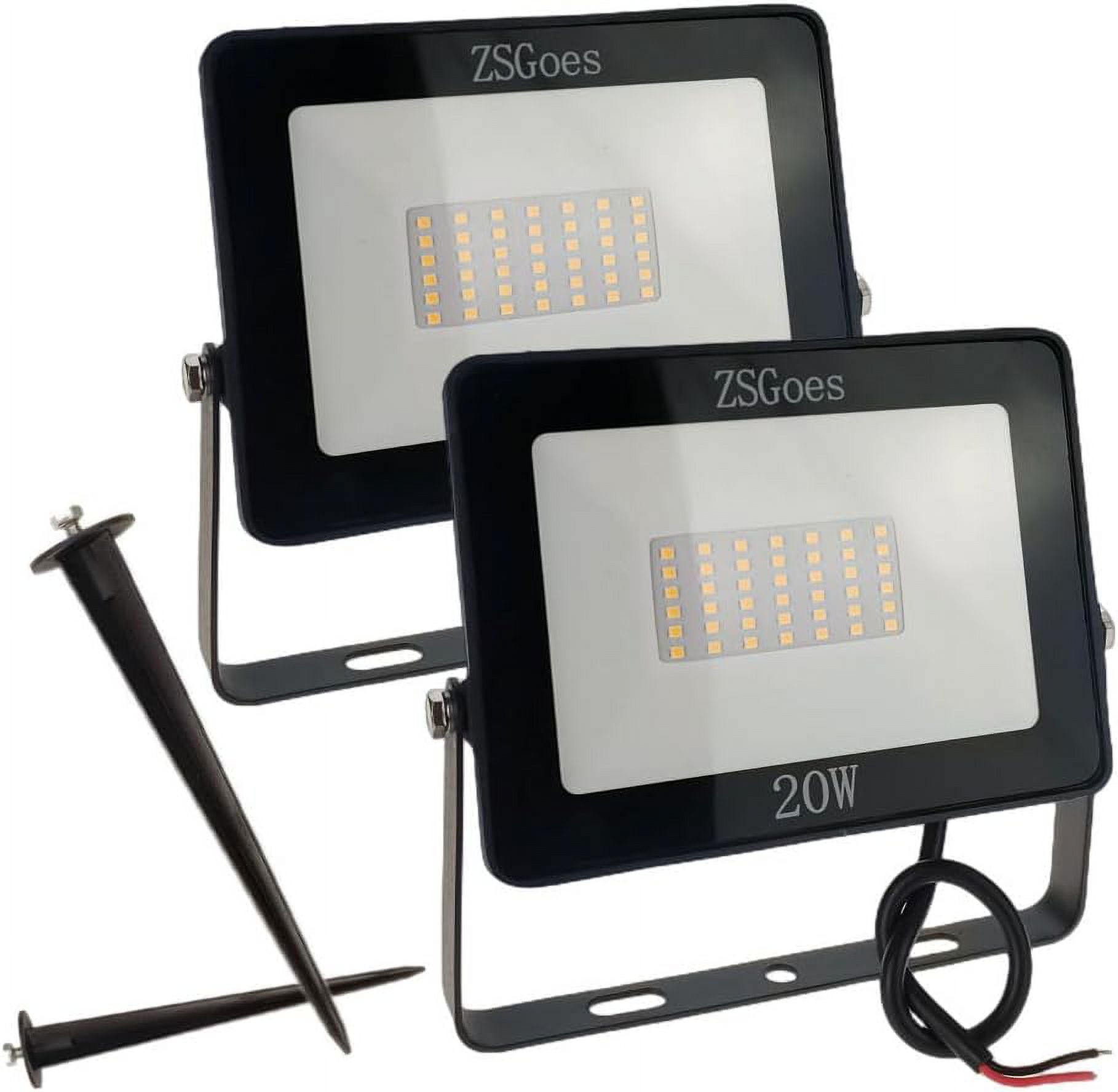 2 Pack 20W Cool White LED Floodlight Outdoor Waterproof IP65, Wall ...
