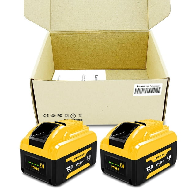 2 Pack 20v/60v 12.0Ah DCB612 High Capacity Battery for DEWALT 20v 60v Max 12Ah DCB612-2 9Ah ...