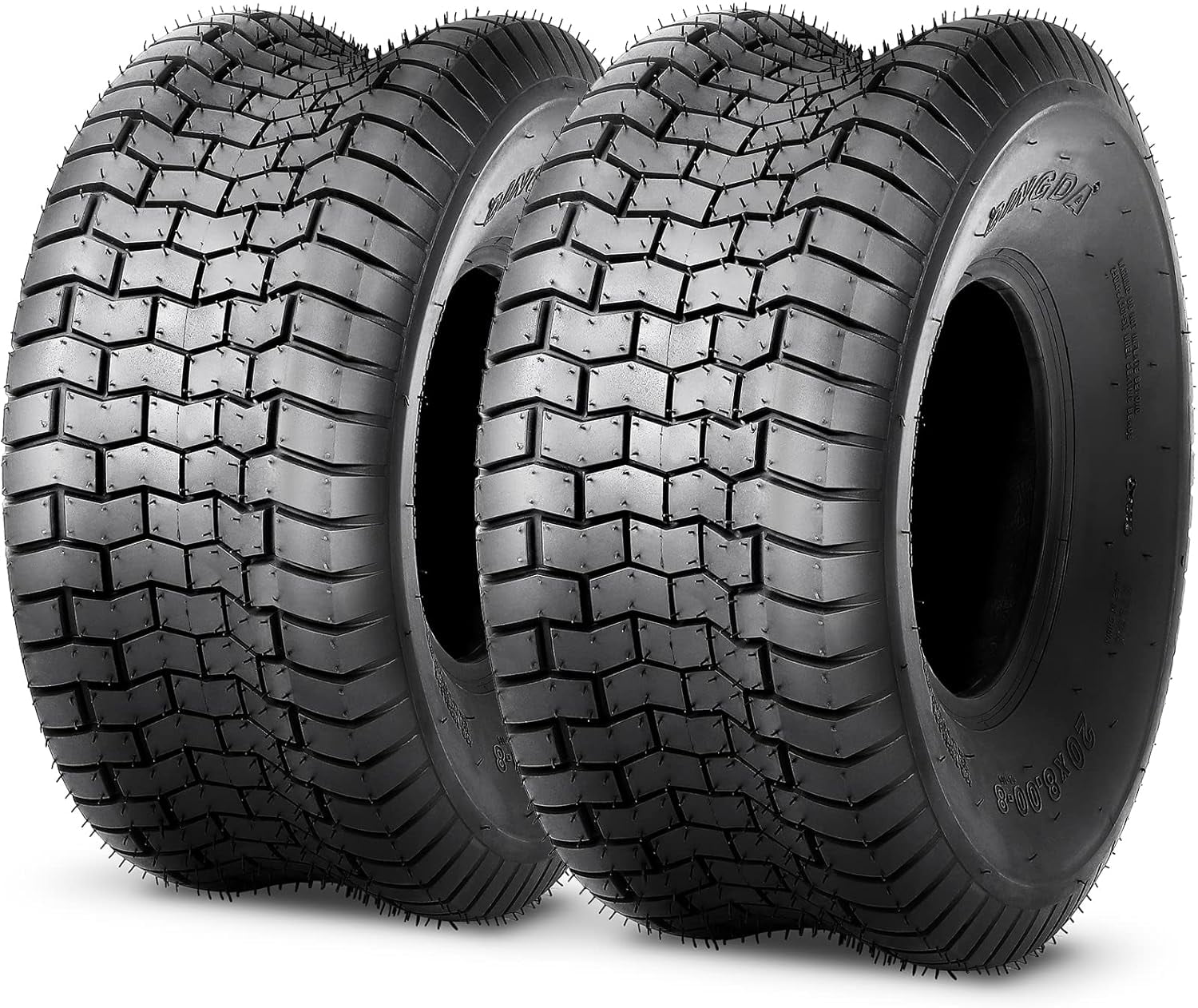 Patikuin 2 Pack 20x8.00-8 Lawn Mower Tires, Tubeless, 950lbs Capacity ...