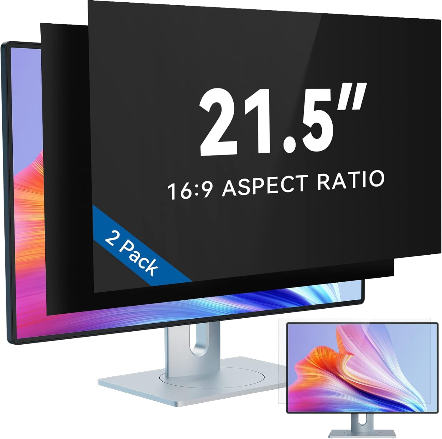 2 Pack 21.5 Inch Computer Privacy Screen Filter for 16:9 Widescreen ...