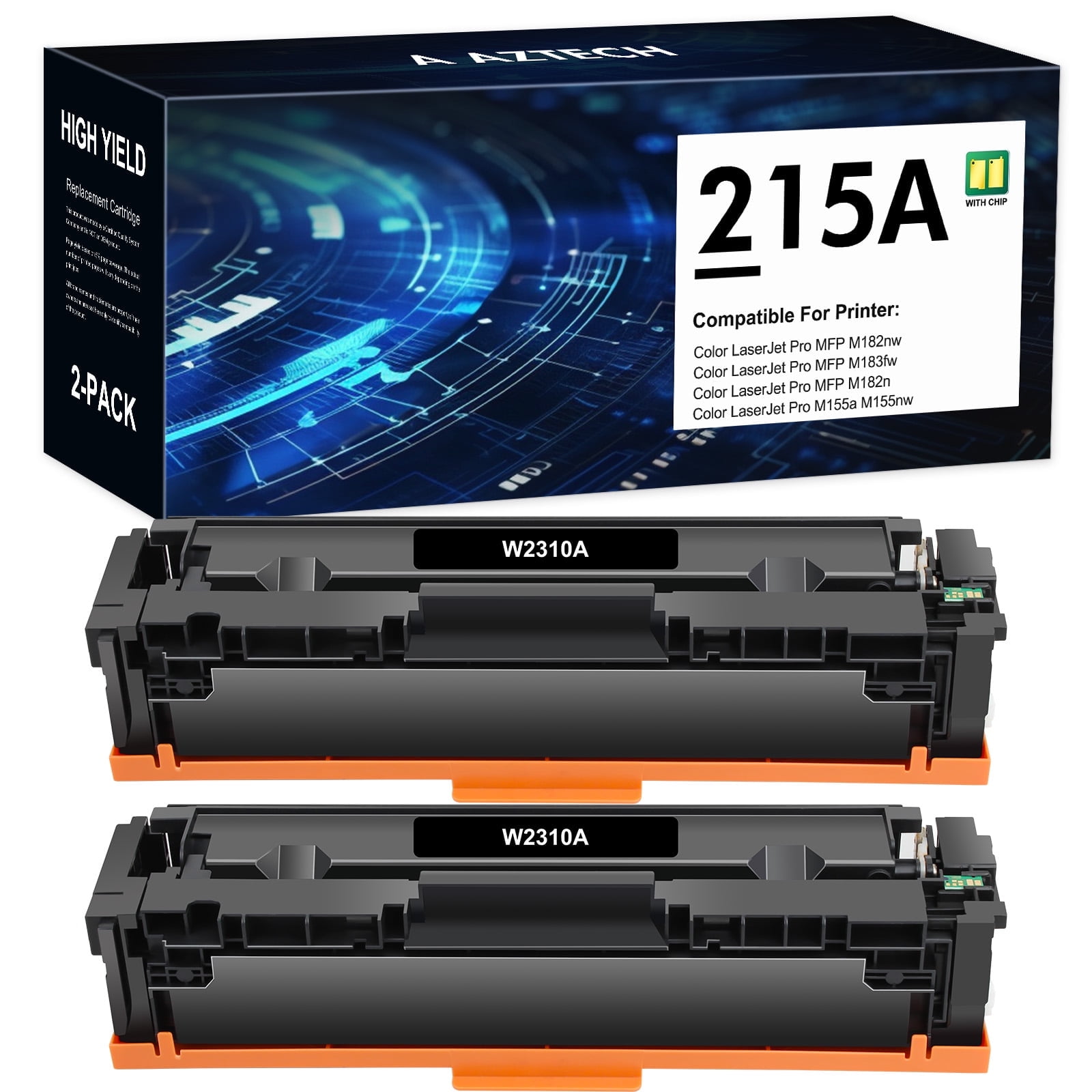 2-Pack 215A Toner Cartridge WITH CHIP Compatible for HP 215A W2310A ...