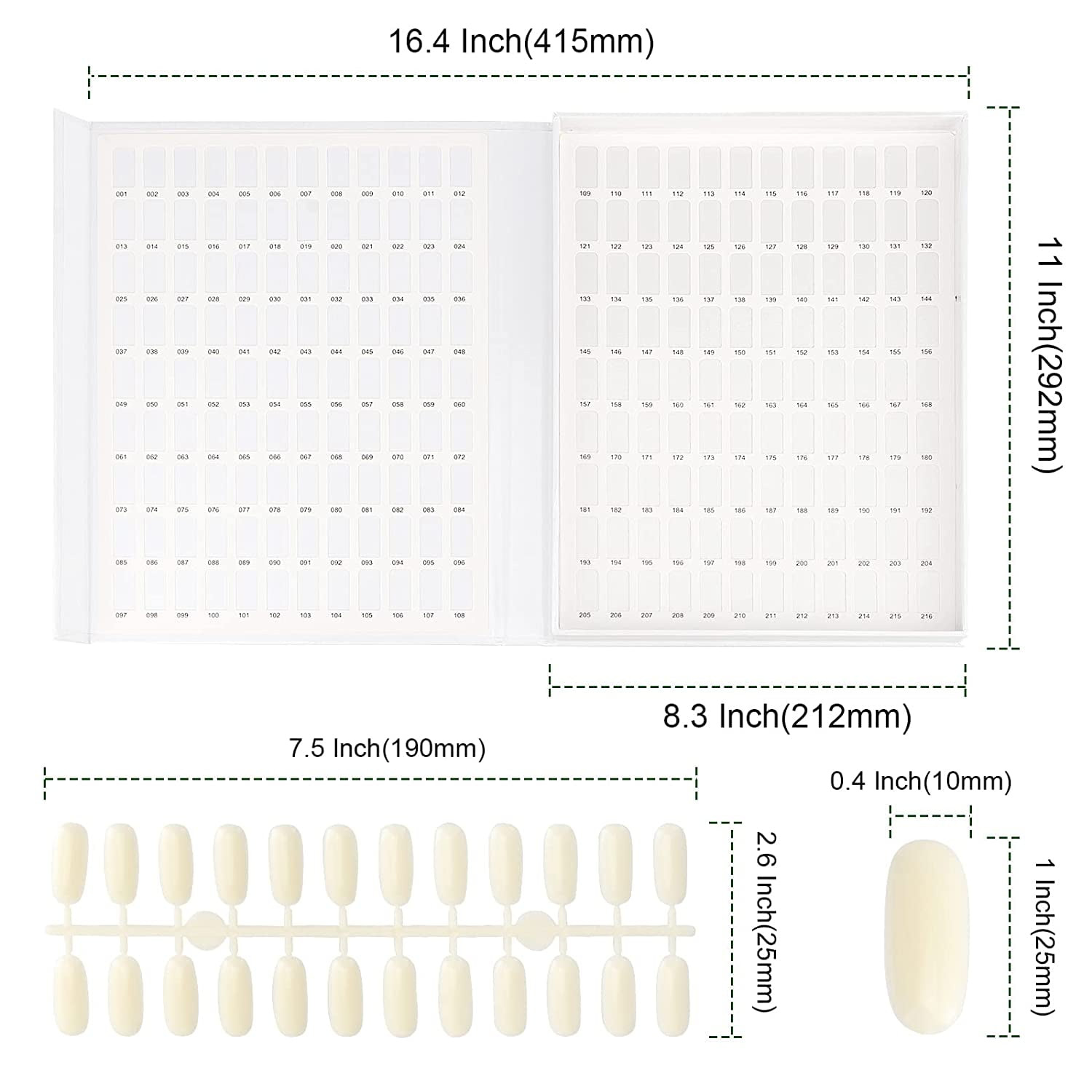 2 Pack 216 Colors Nail Display Book, Nail Gel Polish Display Chart with ...