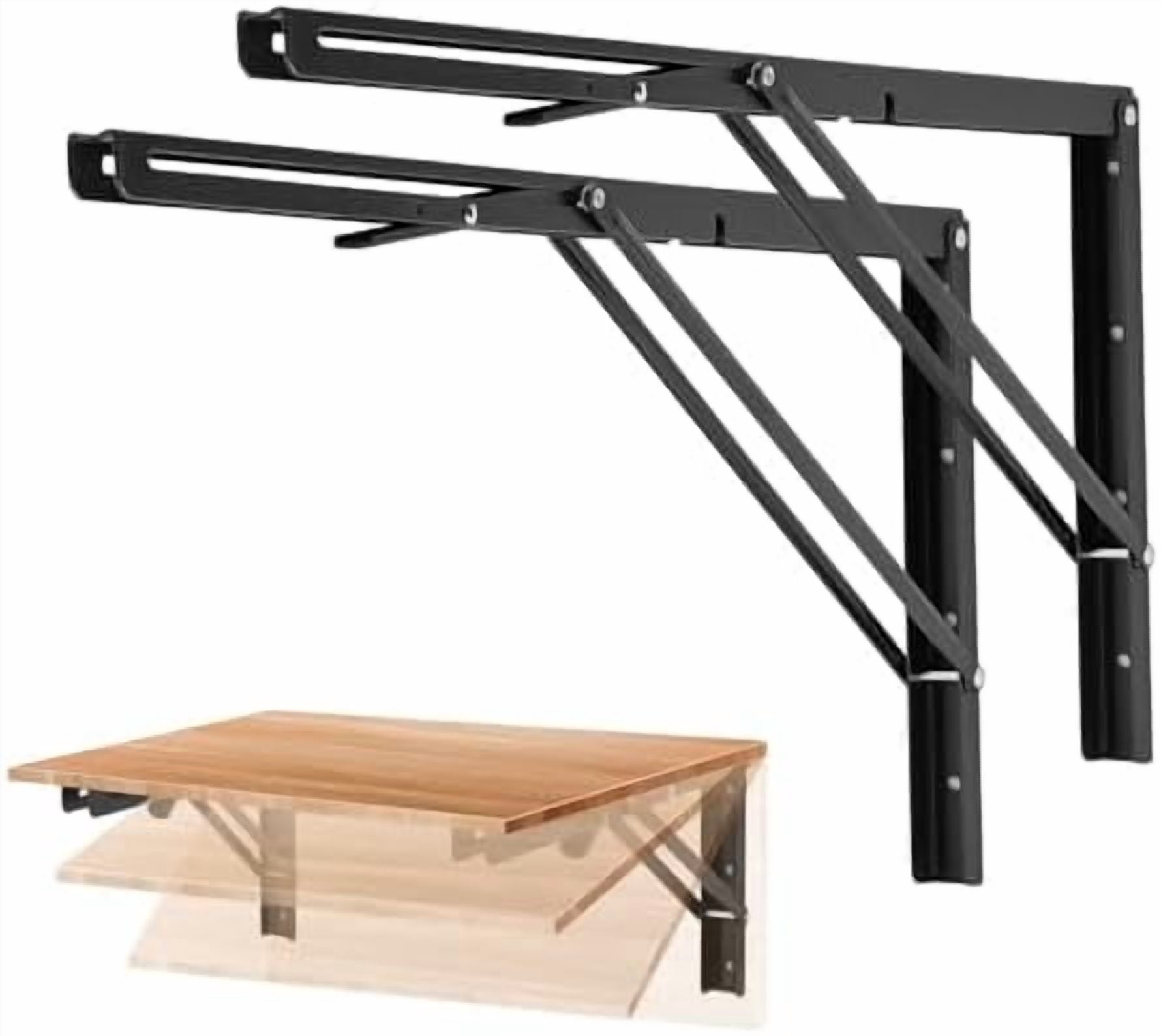 2 Pack 22 Inch Folding Shelf Brackets – Matte Black, Heavy Duty ...