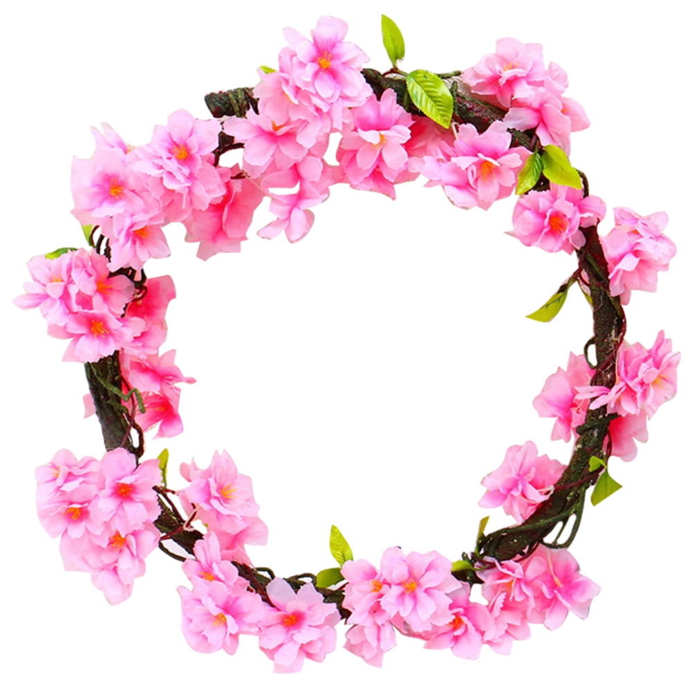 2-Pack 220cm Artificial Sakura Vine Flowers, Deep Pink, Perfect for ...