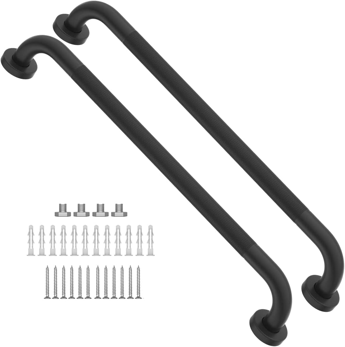 2 Pack 24 Inch Anti Slip Shower Grab Bar Oil Rubbed Black 1.25 ...