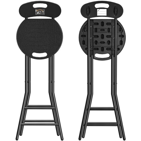 2 Pack 24 Inch Folding Bar Stool with Backrest & Handle, Foldable ...