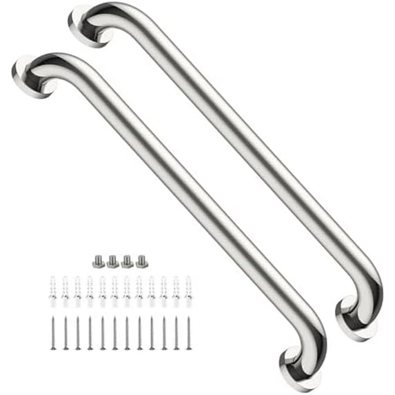2 Pack 24 Inch Shower Grab Bar, Chrome Stainless Steel Bathroom Grab ...