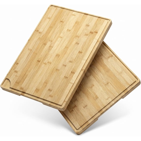 2-Pack 24-Inch Wooden Cutting Boards, Large Reversible Chopping Boards ...