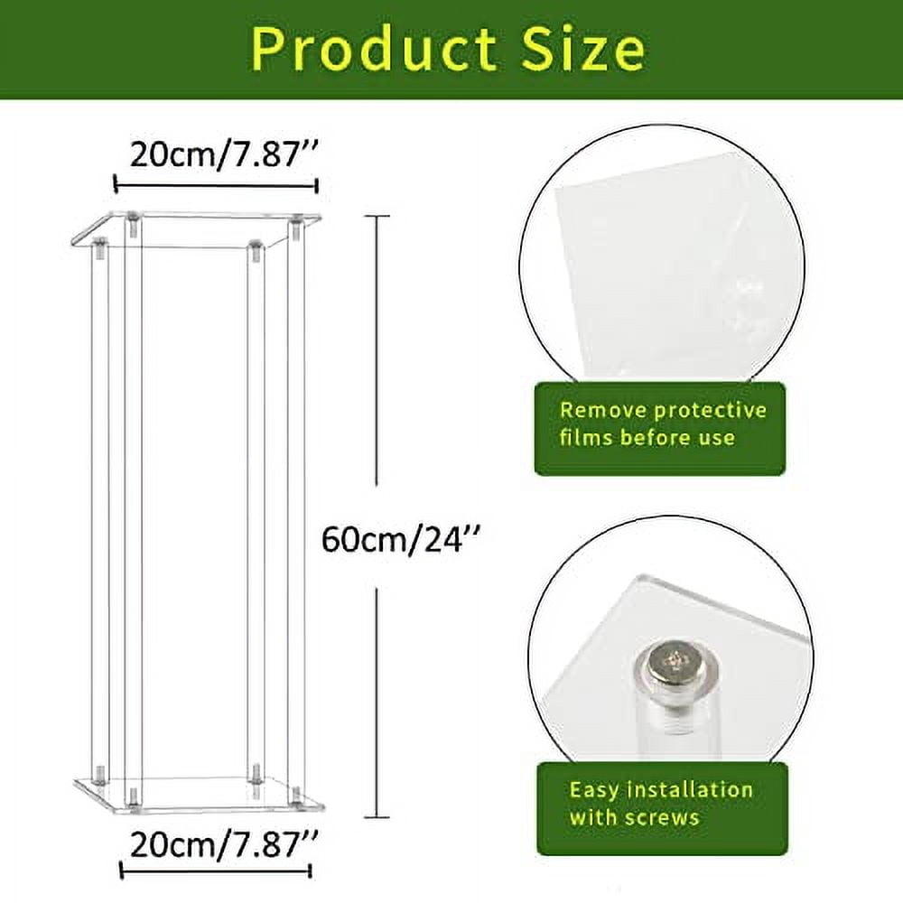 2 Pack 24'' Tall 8'' Dia. Acrylic Flower Stand Wedding Centerpieces ...
