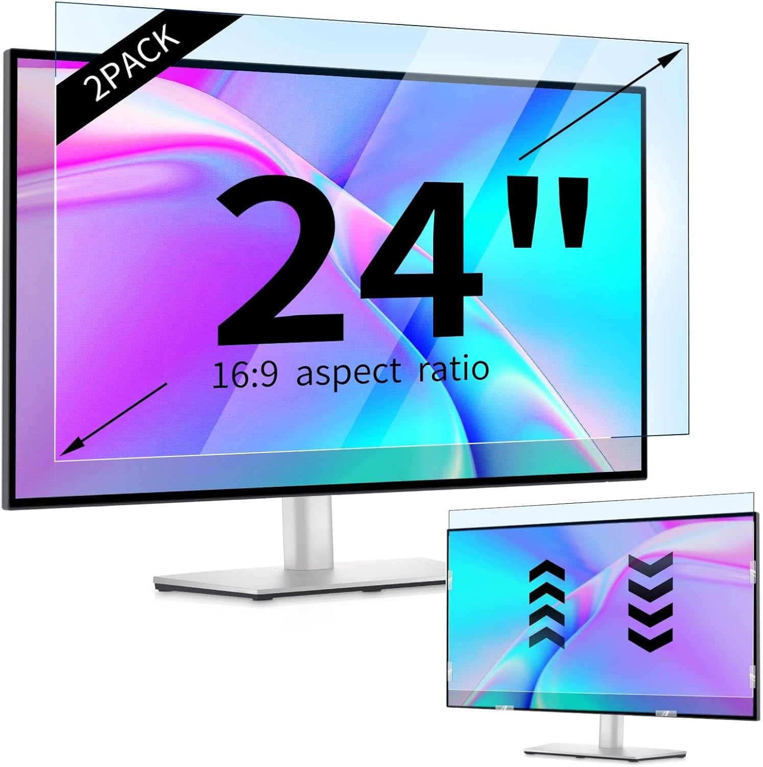 【2 Pack】 24 inch Anti-Blue Light monitor Screen Protector for 16:9 ...
