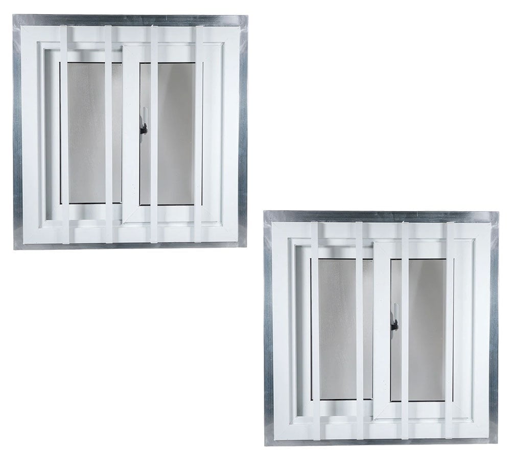 2 Pack 26-1/2" x 26-1/2" x 3-1/4" Shipping Container Window with Steel ...
