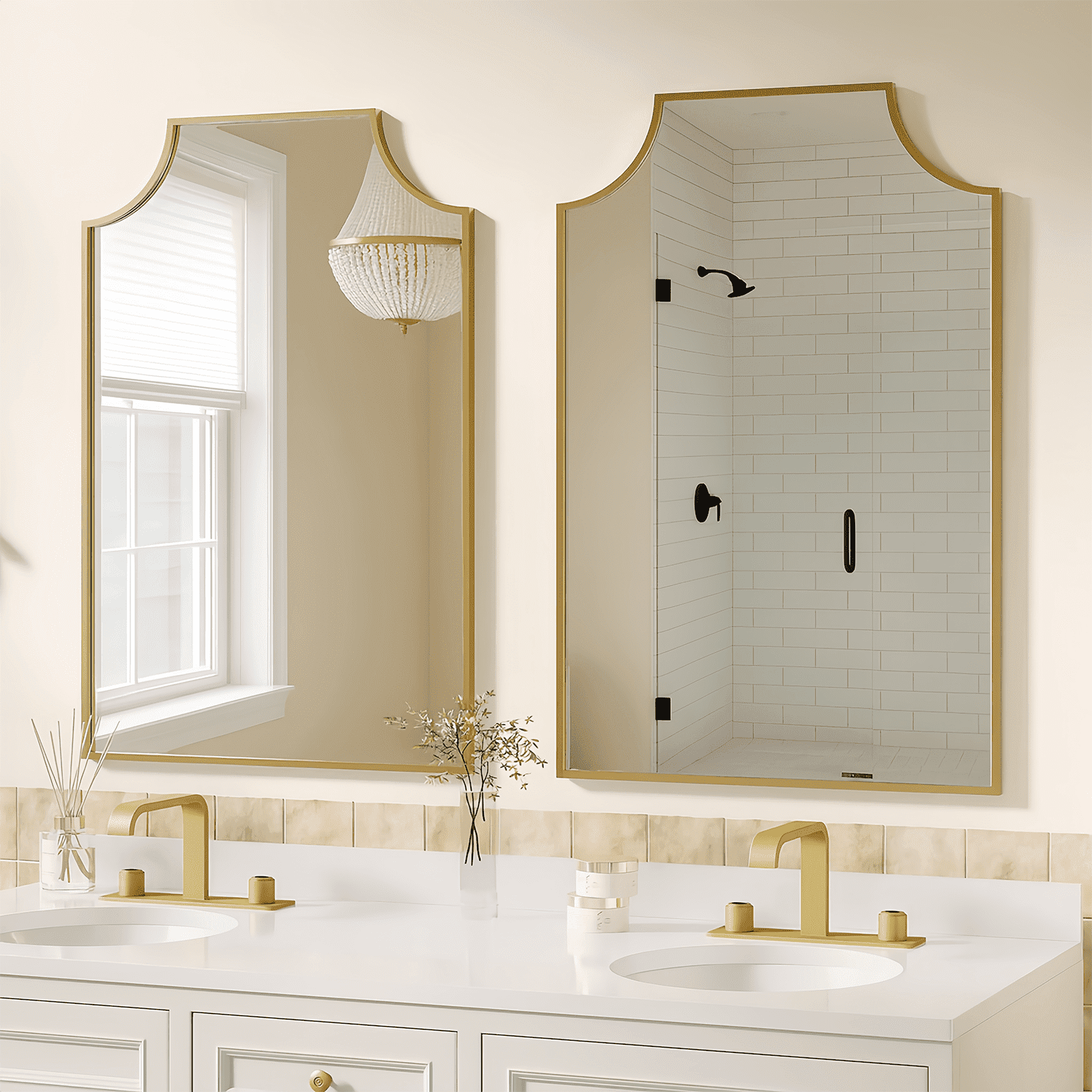 2-Pack 24"x 36" Gold Bathroom Mirrors for Over Sink, Rectangular Vanity ...