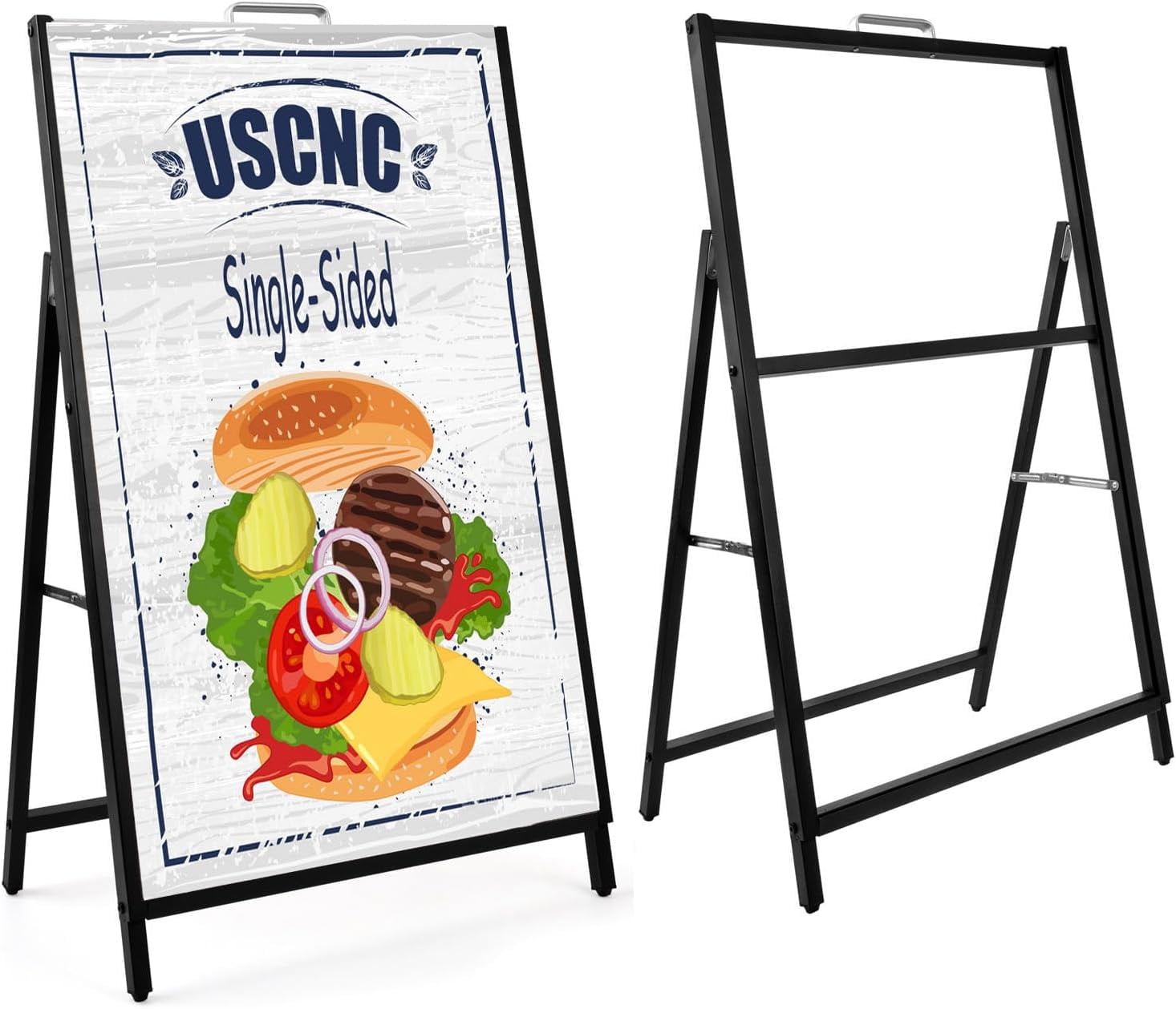 2 Pack 24 x 36 Inch A Frame Sign Black Single-Sided Folding Sandwich ...