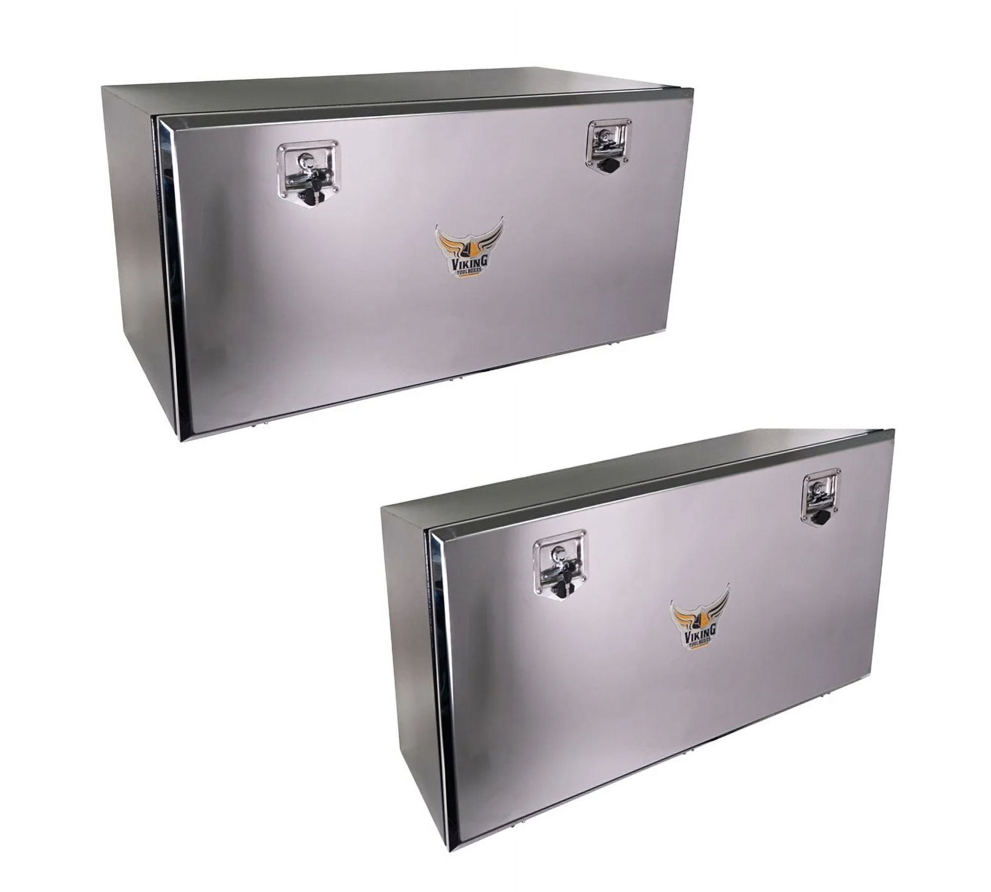 (2 Pack) 24"x24"x48" Steel Flatbed Trailer Underbody Tool Box with ...