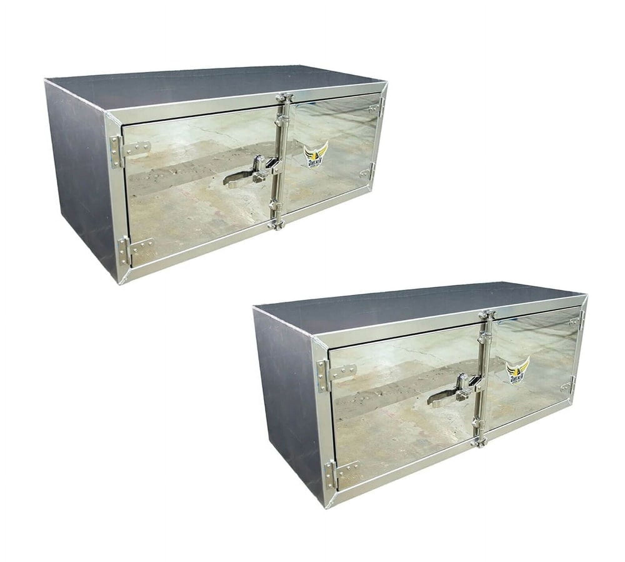 (2 Pack) 24"x24"x60" Aluminum Flatbed Trailer Underbody Tool Box with ...