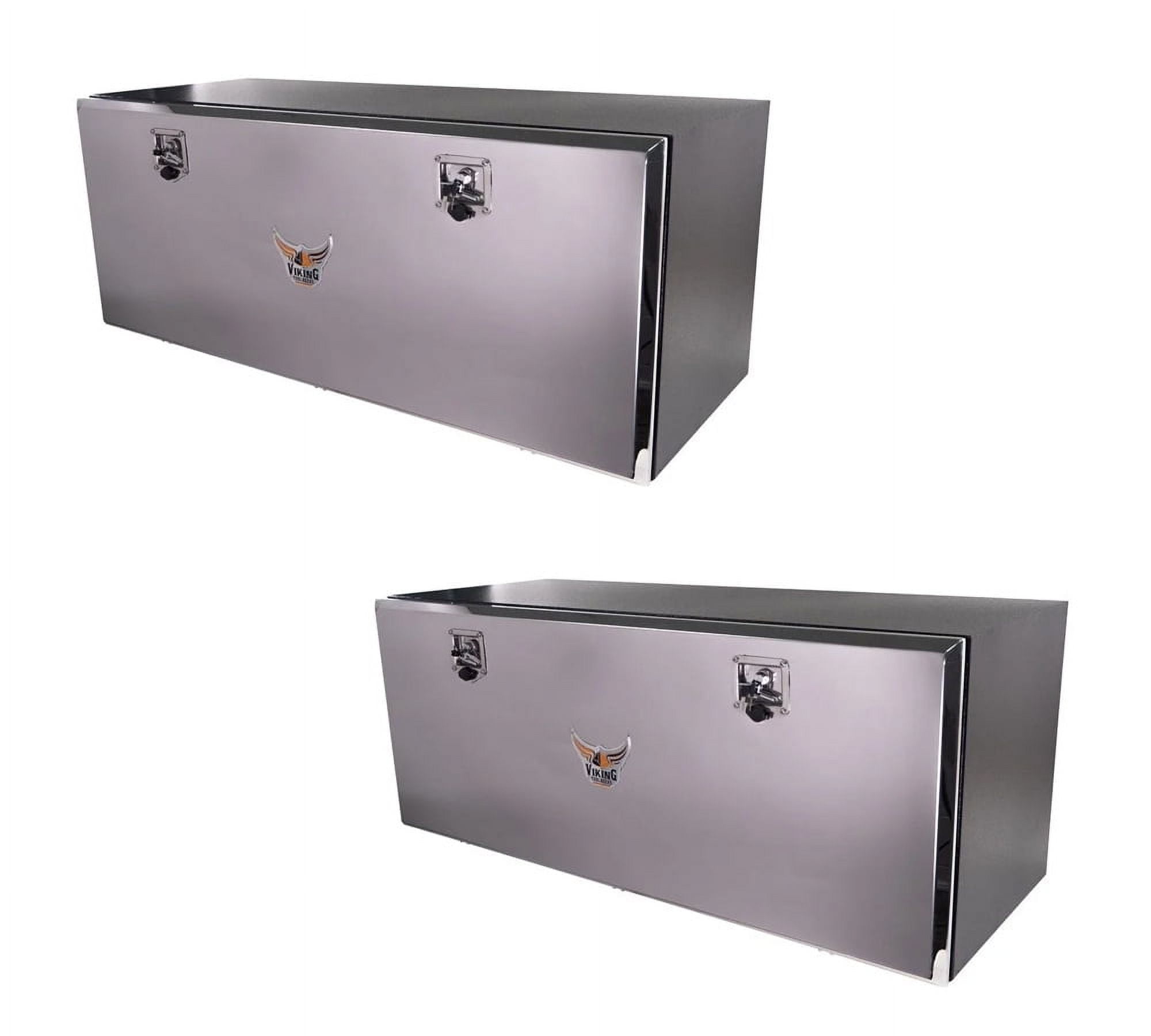 (2 Pack) 24"x24"x60" Steel Flatbed Trailer Underbody Tool Box with ...