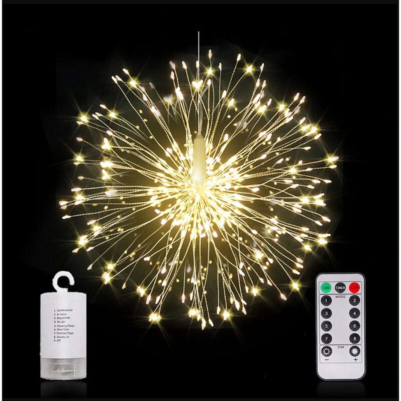 2 Pack 240 LED Fireworks Copper Wire Starburst String Lights 8 Modes ...