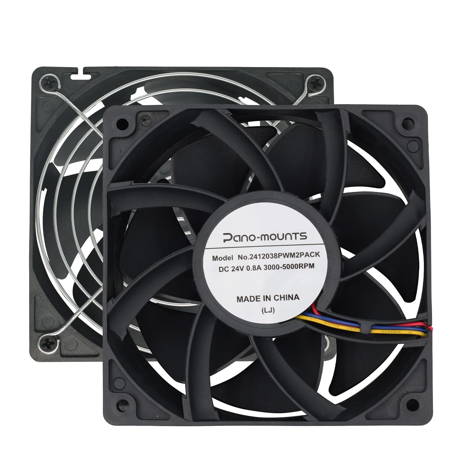 2-Pack 24V DC KEF16 High CFM 12038 x 38mm 4.72inch 0.8A High Speed Dual ...