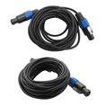 2 Pack 25 Ft Male Speakon to Cables, Professional 12 Gauge AWG Audio ...