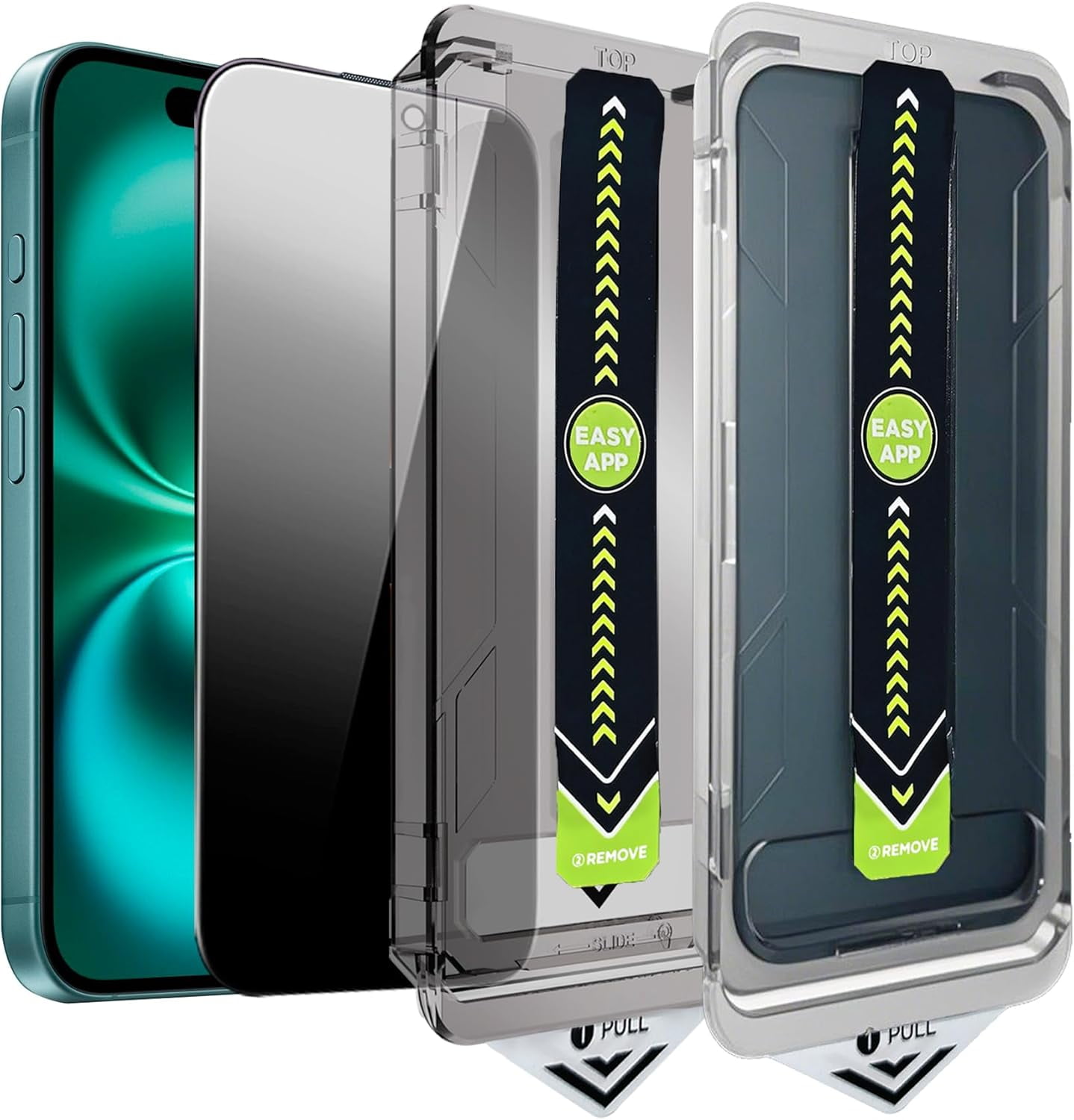 2 Pack 25° Ultra Privacy Screen Protector for iPhone 14 Pro/15/16 ...