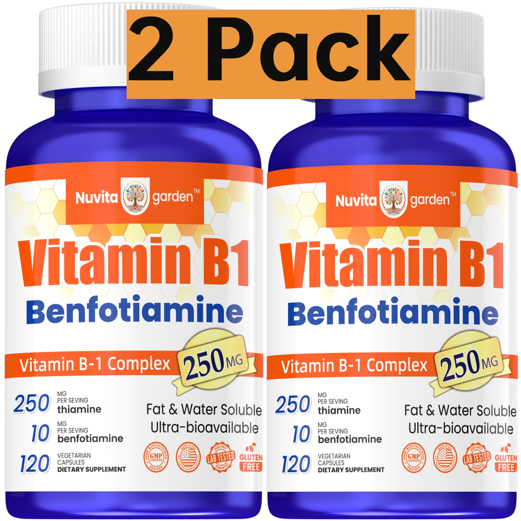(2 Pack) 250mg Vitamin B1-Complex | igh-Potency Methylated B Complex ...