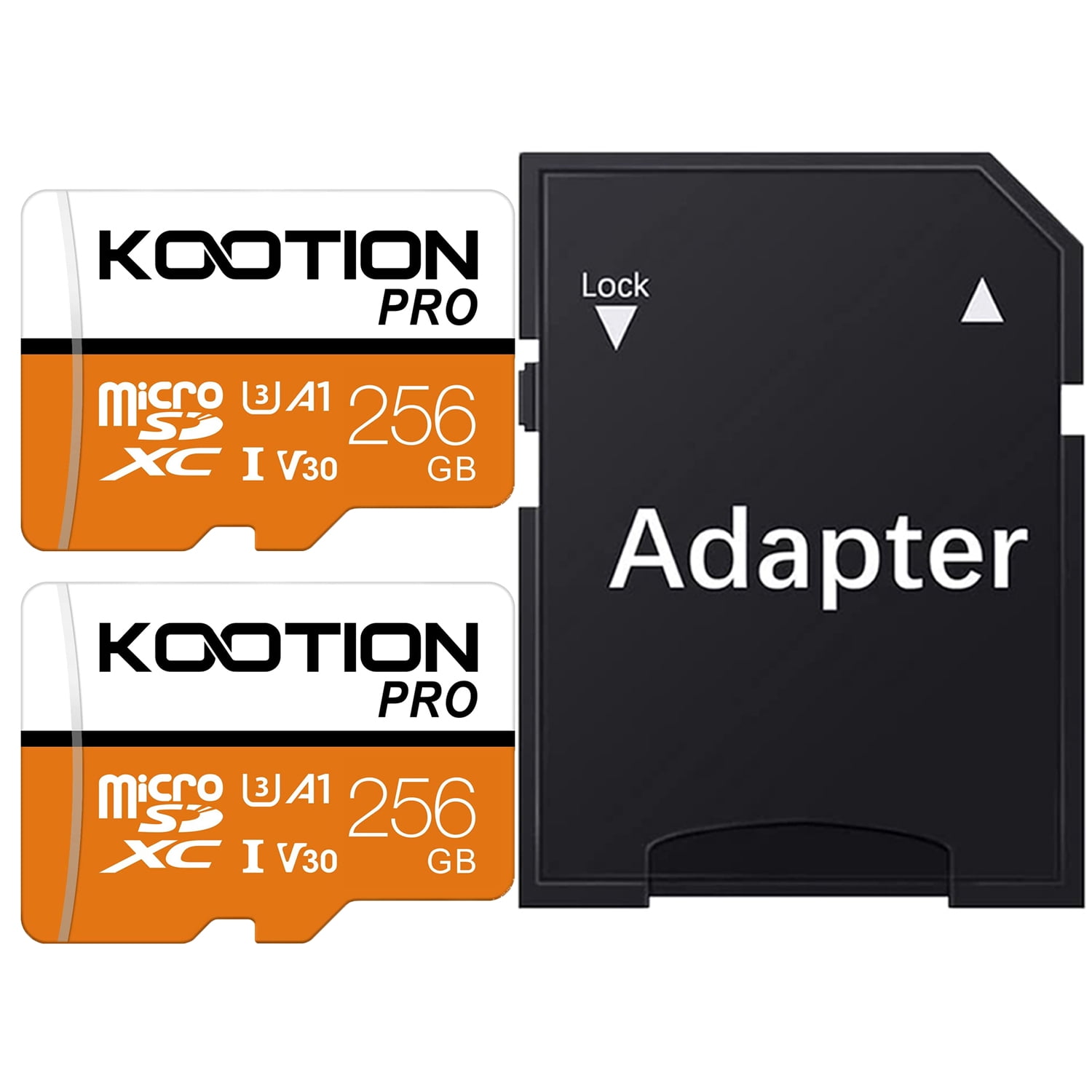 2 Pack 256GB TF Card U3 A30 Micro SD card with Adapter for Cams and ...