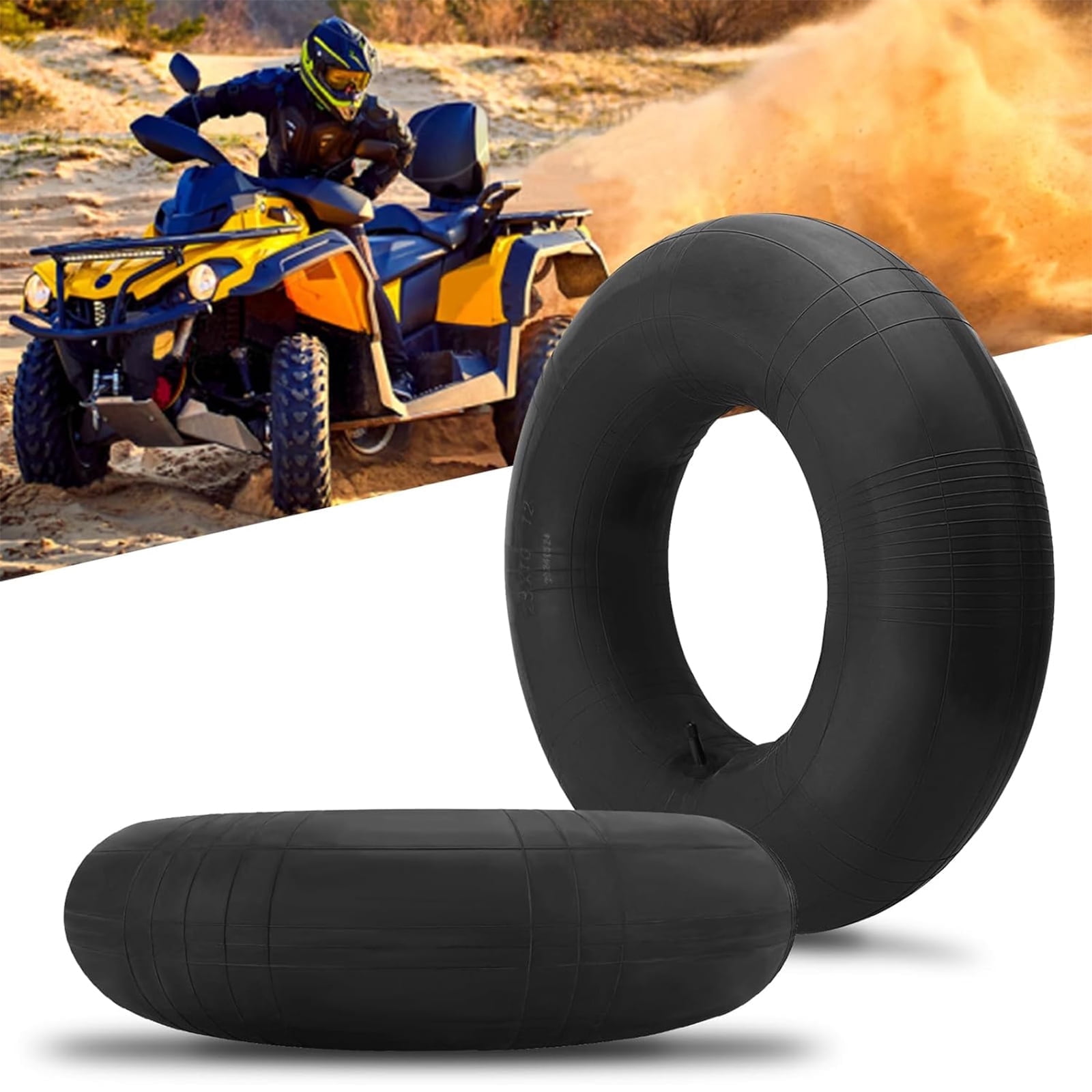 2 Pack 25x8x12 ATV Inner Tubes TR6 Valve Butyl Rubber Tubes for Radial ...