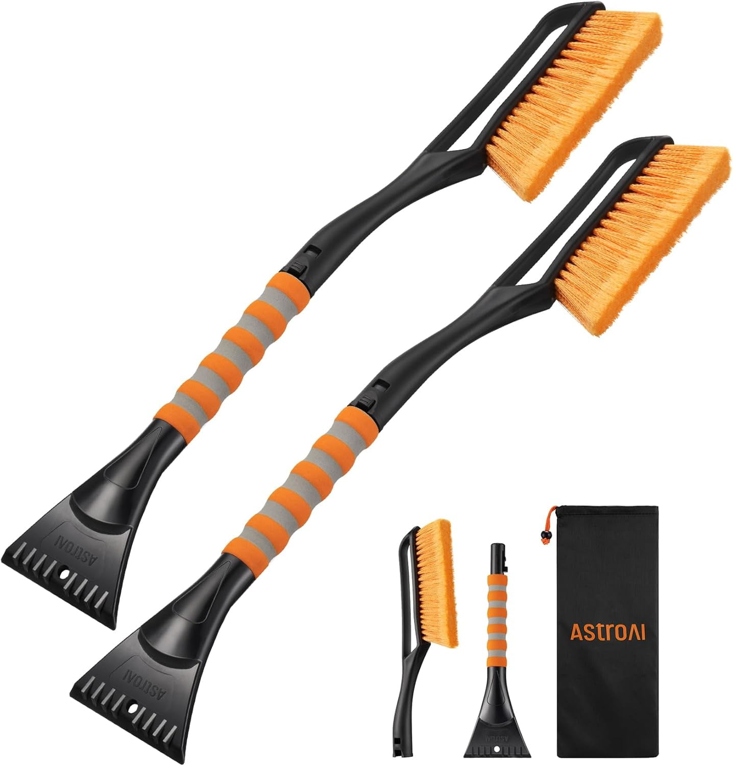 2 Pack 27" Snow Brush and Ice Scrapers for Car Windshield, Detachable ...