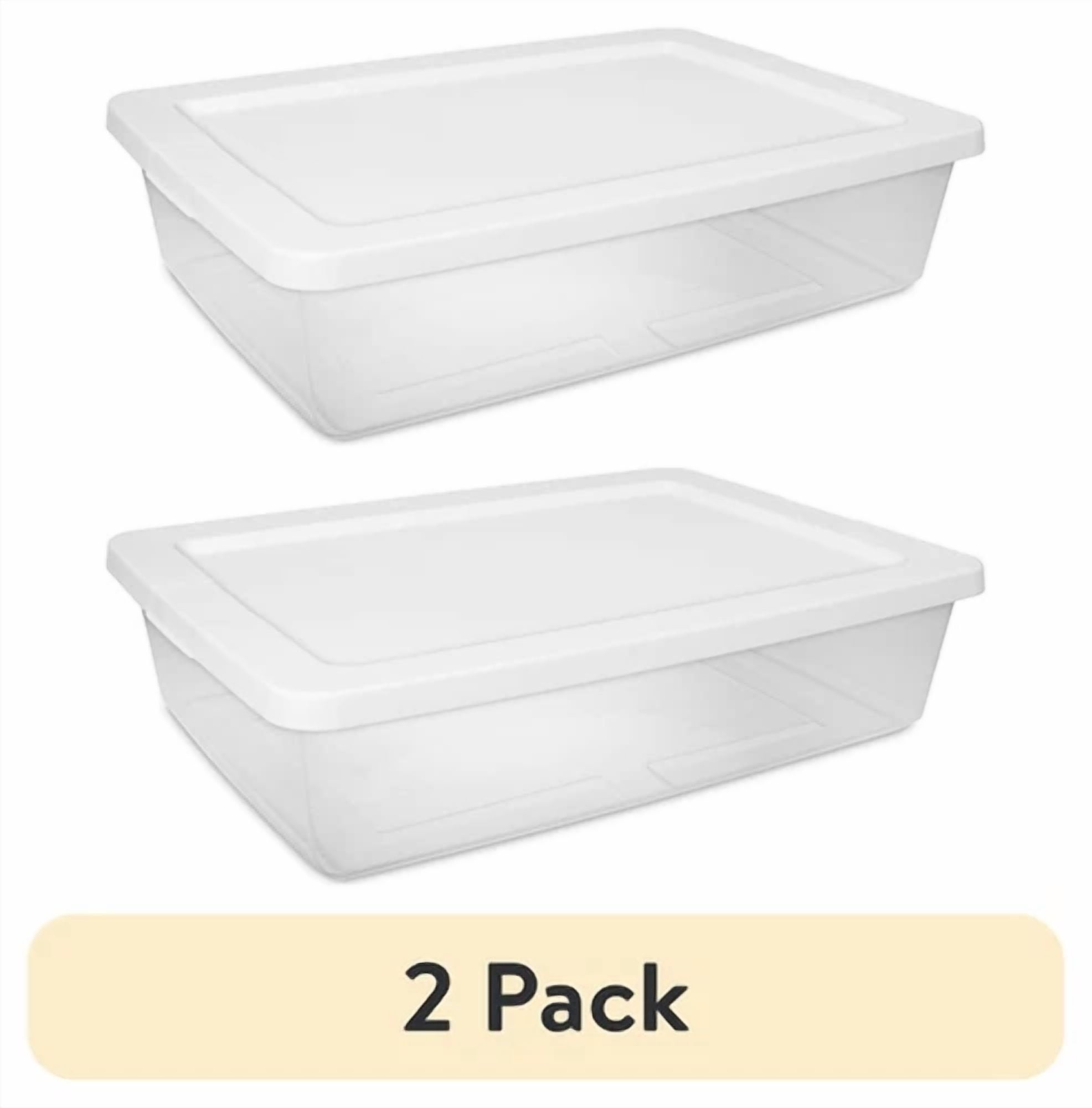 (2 Pack)28 Quart Clear Plastic Storage Container With Snap-On Lid ...