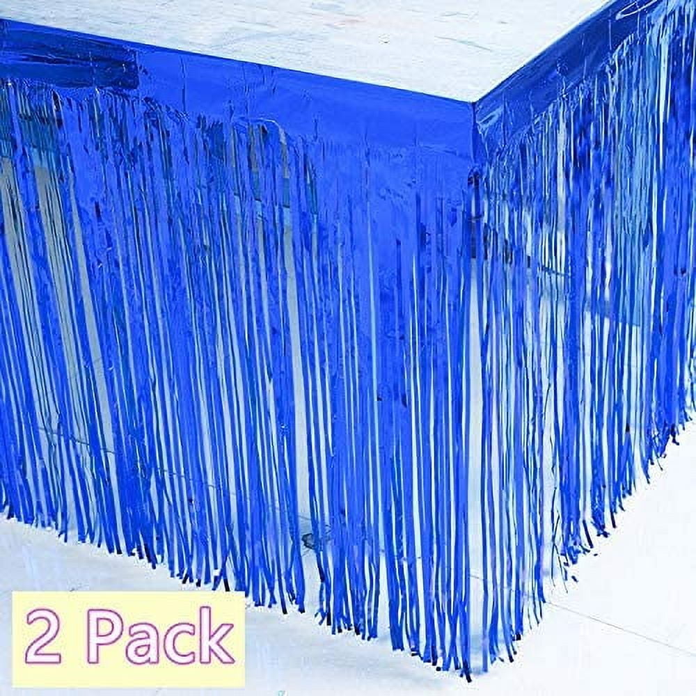 2 Pack 29x108 Inch (Each 9ft Long, Total 18ft) Metallic Foil Fringe ...