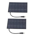 2-Pack 2W Solar Panels with High Conversion Rate, DC5521 Output, Ideal ...