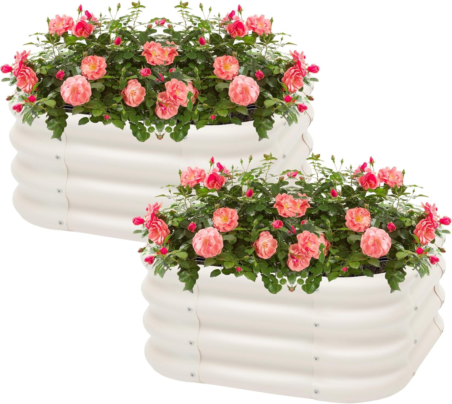 2-Pack 2x1ft Galvanized Raised Garden Bed, Outdoor Planter Bed, Metal ...