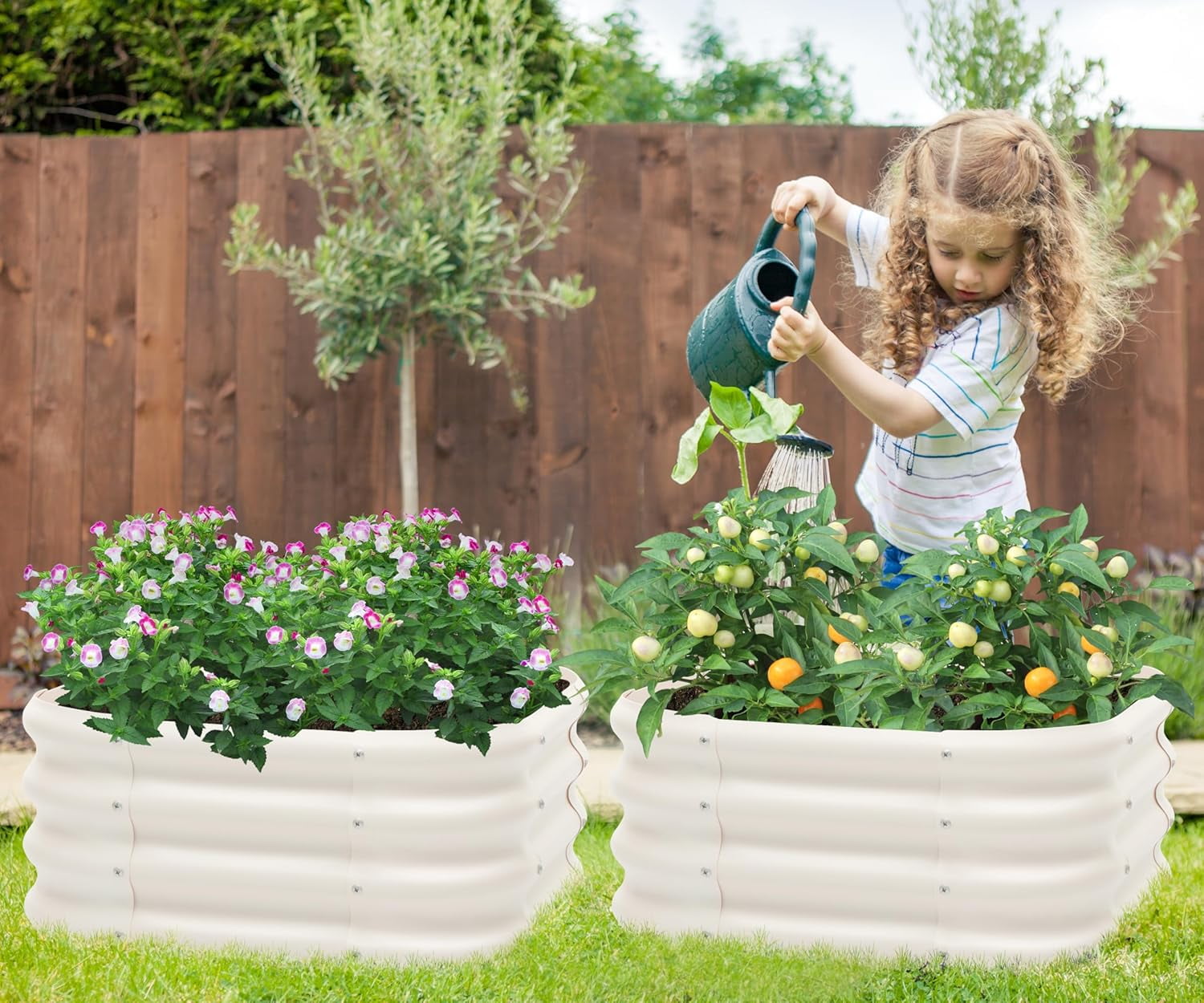 2-Pack 2x1ft Galvanized Raised Garden Bed, Outdoor Planter Bed, Metal ...