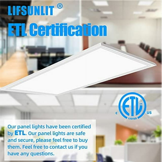 2 Pack,2x4 FT LED Flat Panel Light,2x4 LED Light Fixture,2x4 LED 7800 ...
